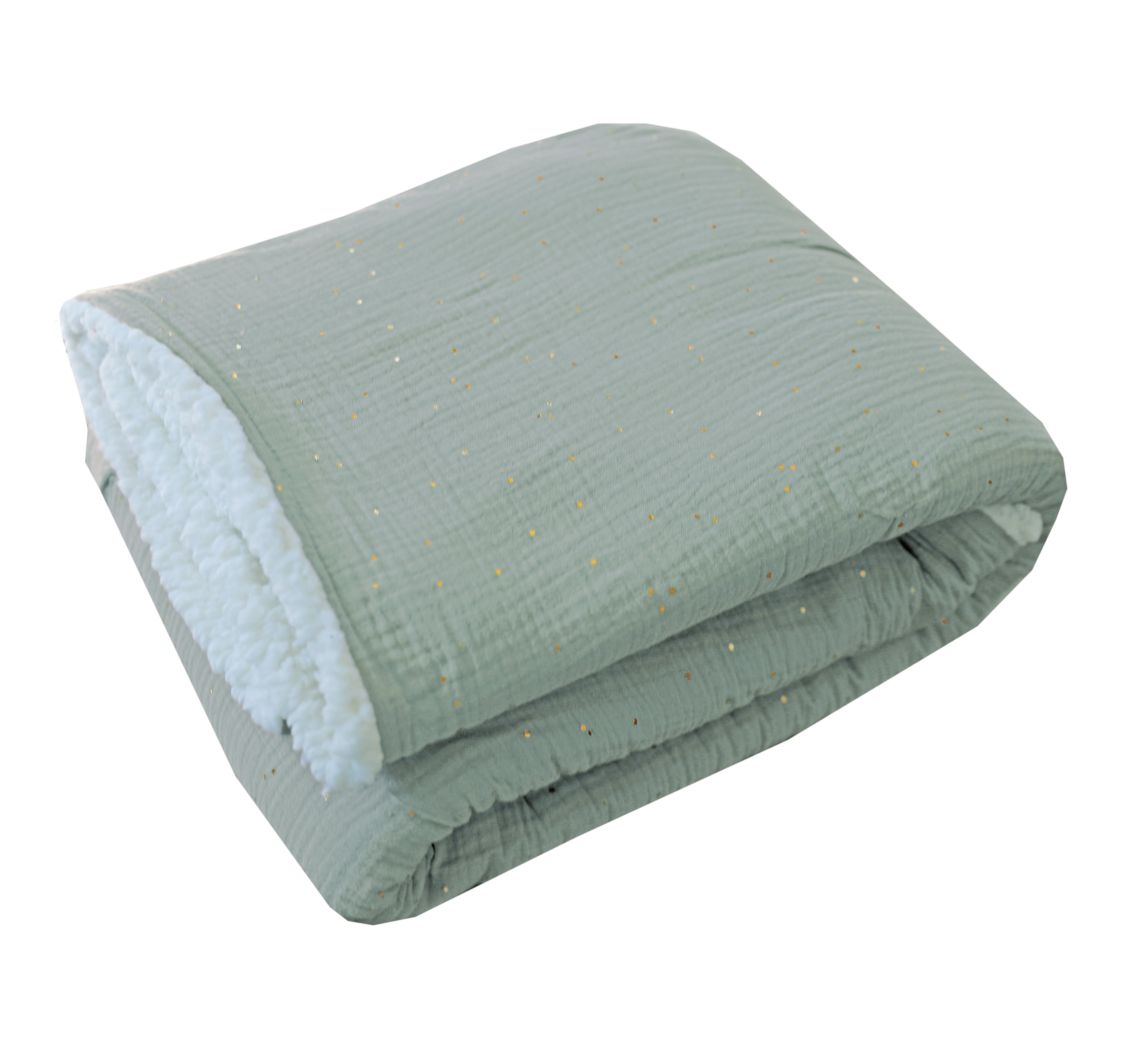 Plaid gaze sherpa, menthe dore l.130 x L.180 cm | Leroy Merlin