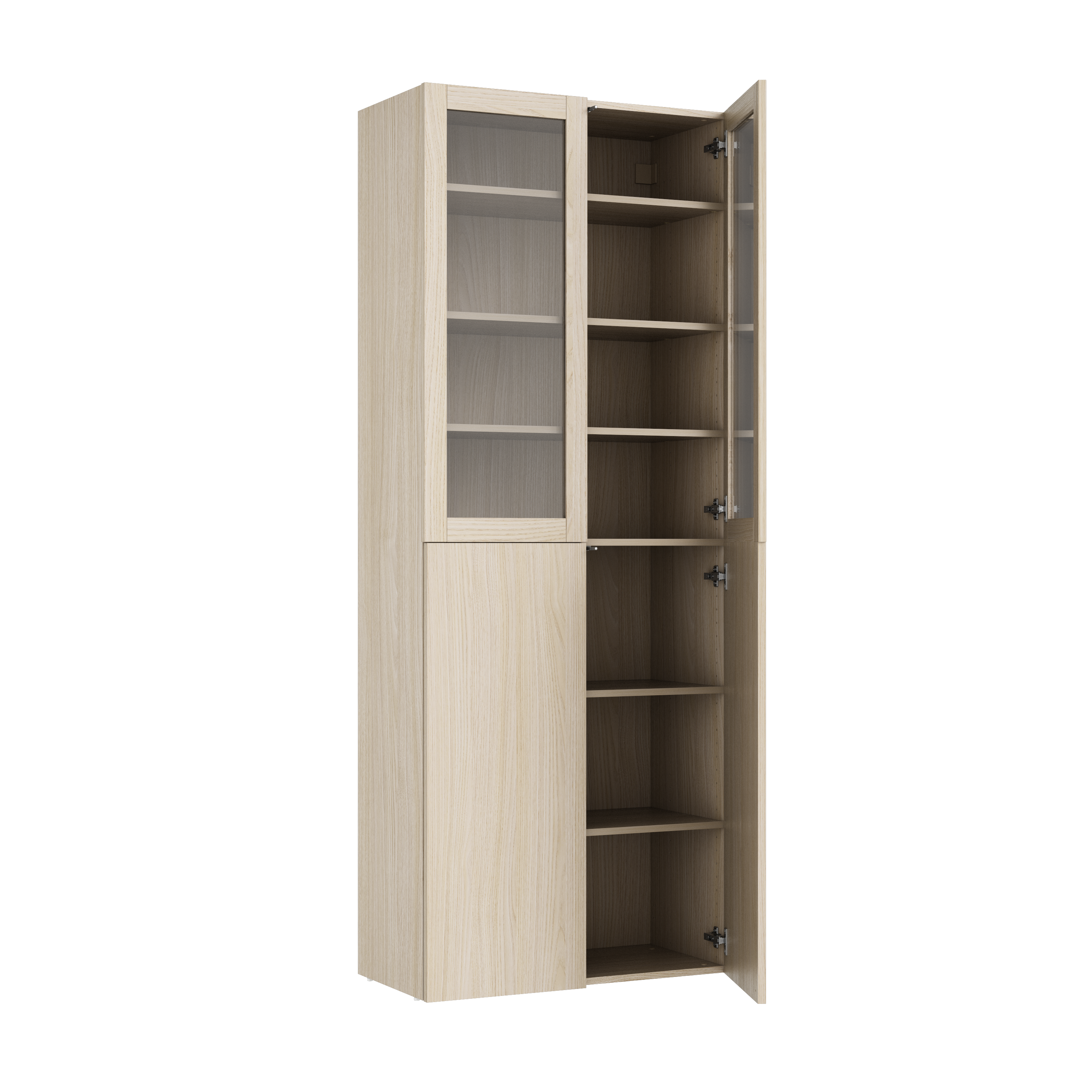 Vitrine SPACEO Evo'M, façade chêne / caisson chêne H.204.8 x l.80 x P ...