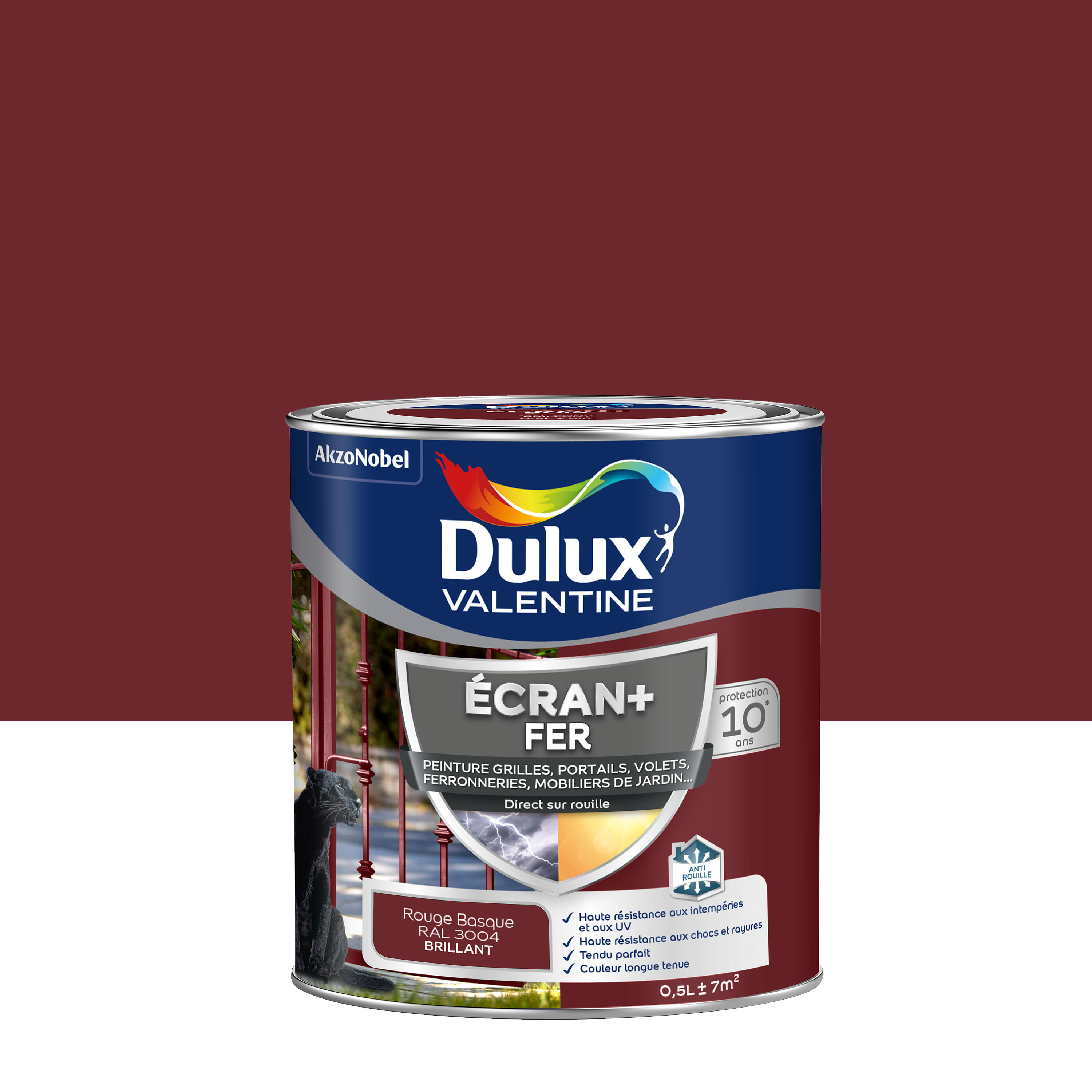 Peinture extérieure fer Ecran + DULUX VALENTINE rouge basque brillant 0 ...