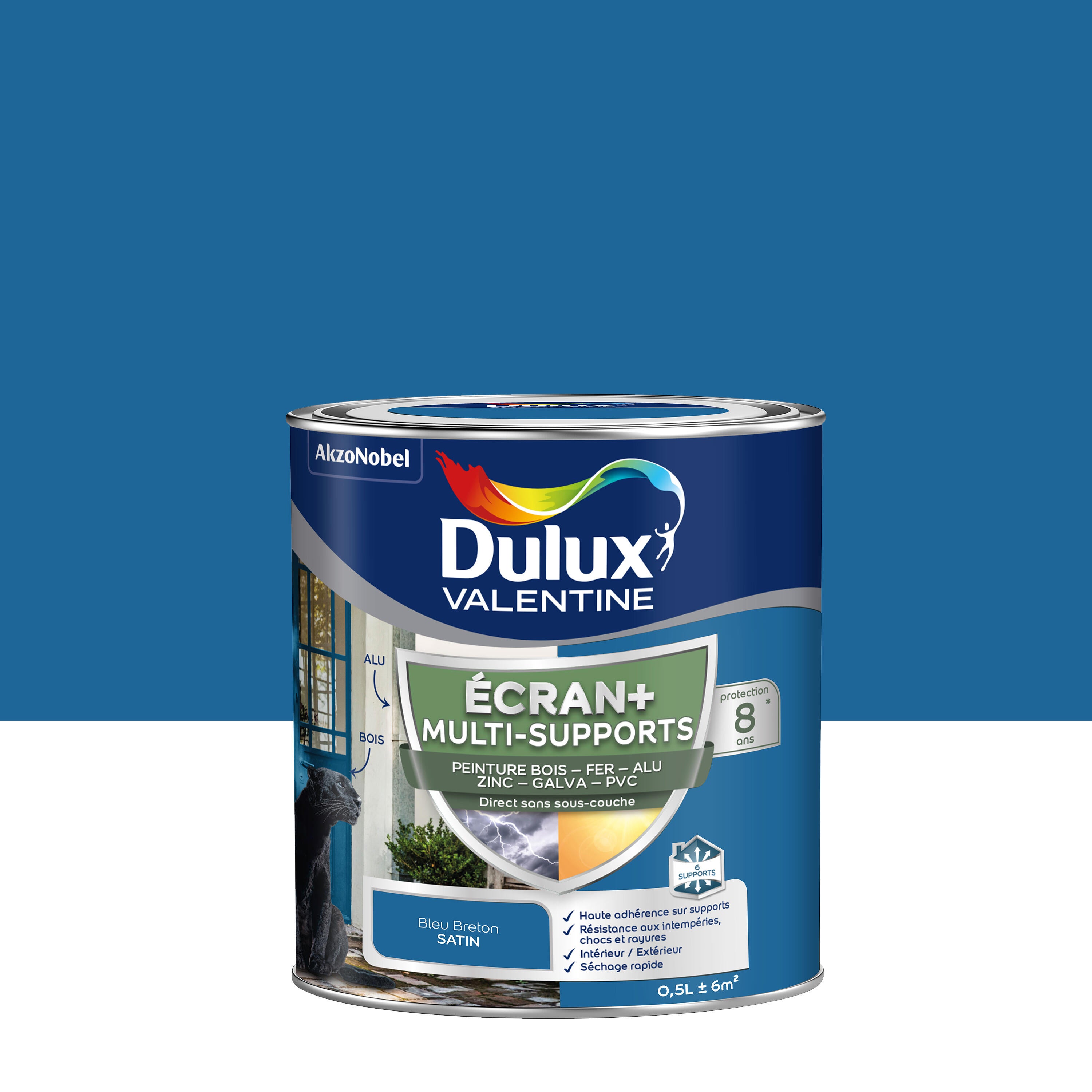 Peinture extérieure bois, fer, pvc Ecran+ DULUX VALENTINE bleu breton ...