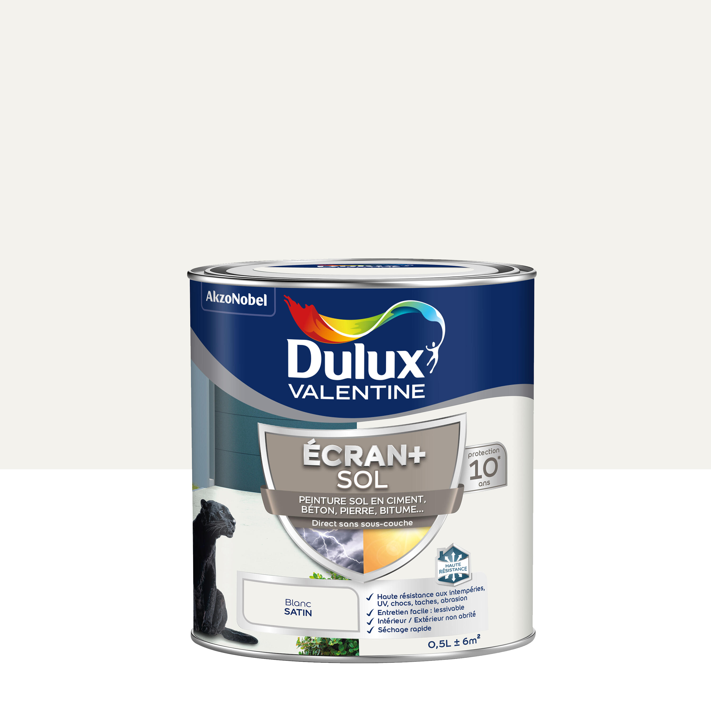 Peinture sol DULUX VALENTINE, blanc satiné, 0.5 l | Leroy Merlin