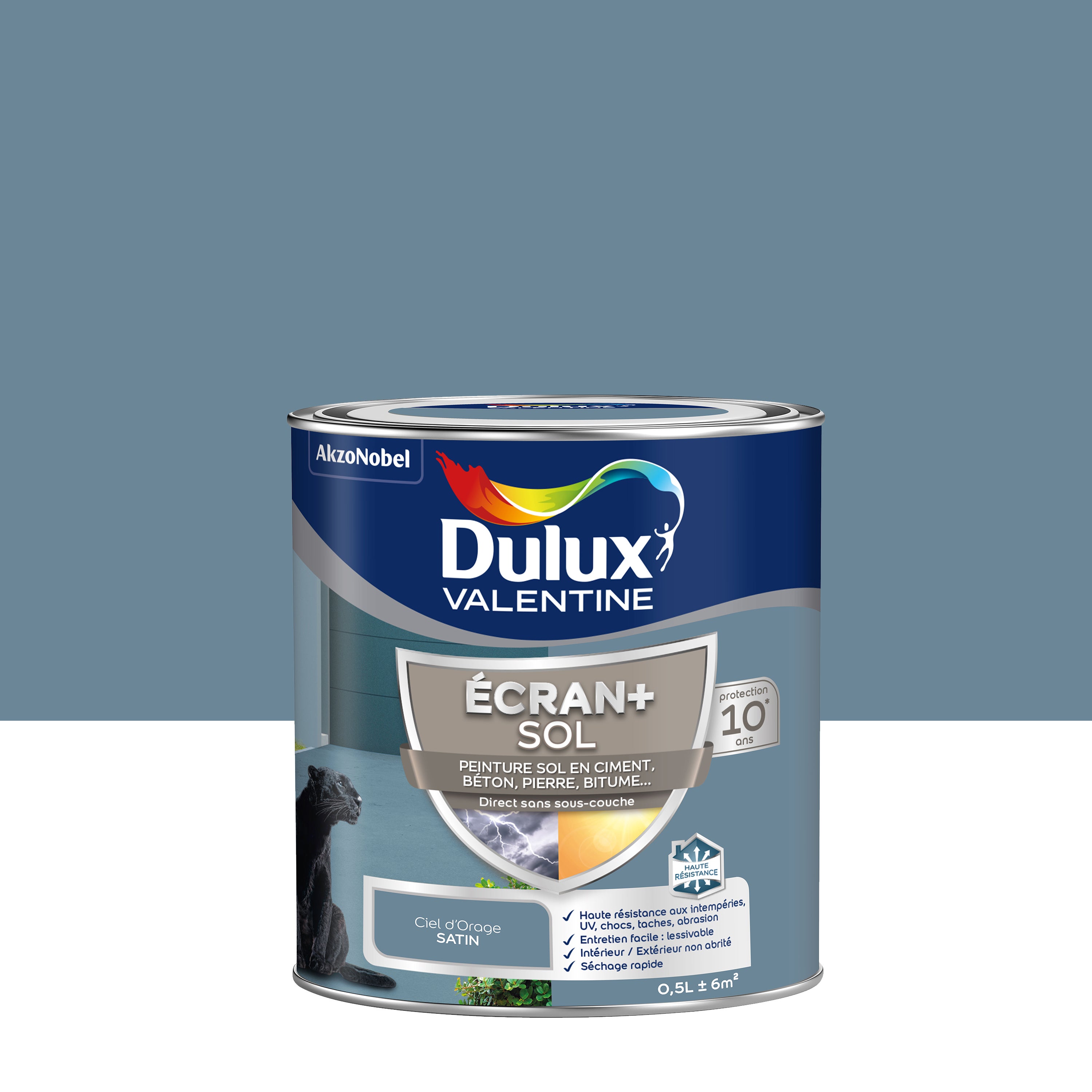 Peinture sol Ecran+ DULUX VALENTINE, ciel d'orage satiné, 0.5L | Leroy ...