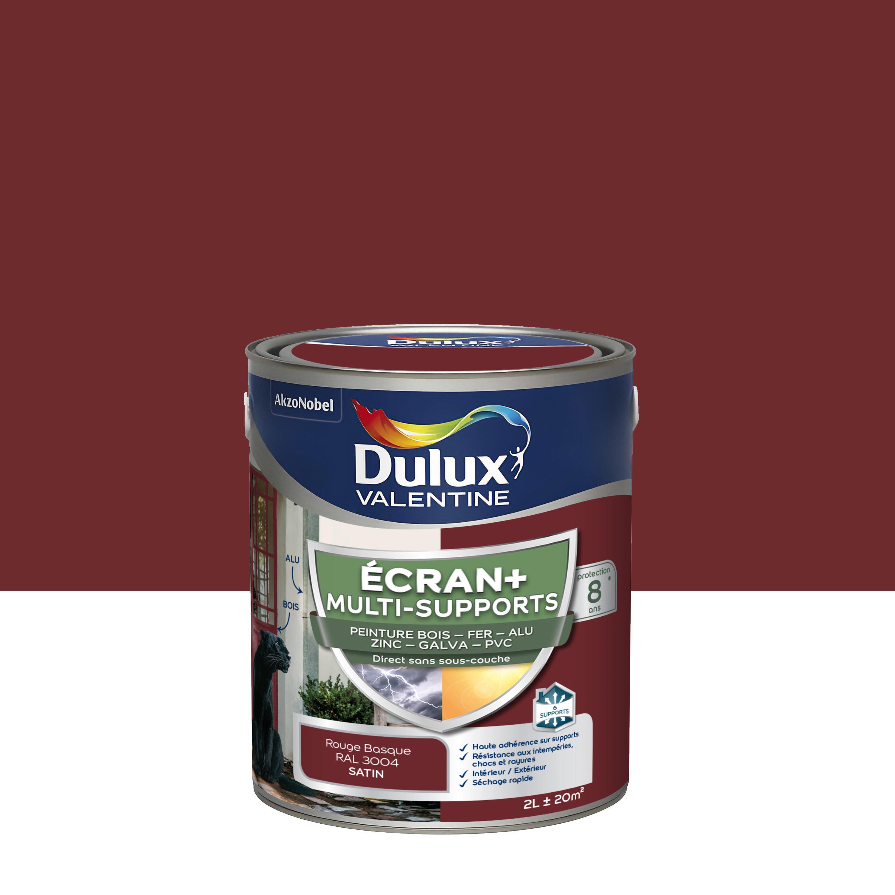 Peinture extérieure bois, fer, pvc Ecran+ DULUX VALENTINE rouge basque ...