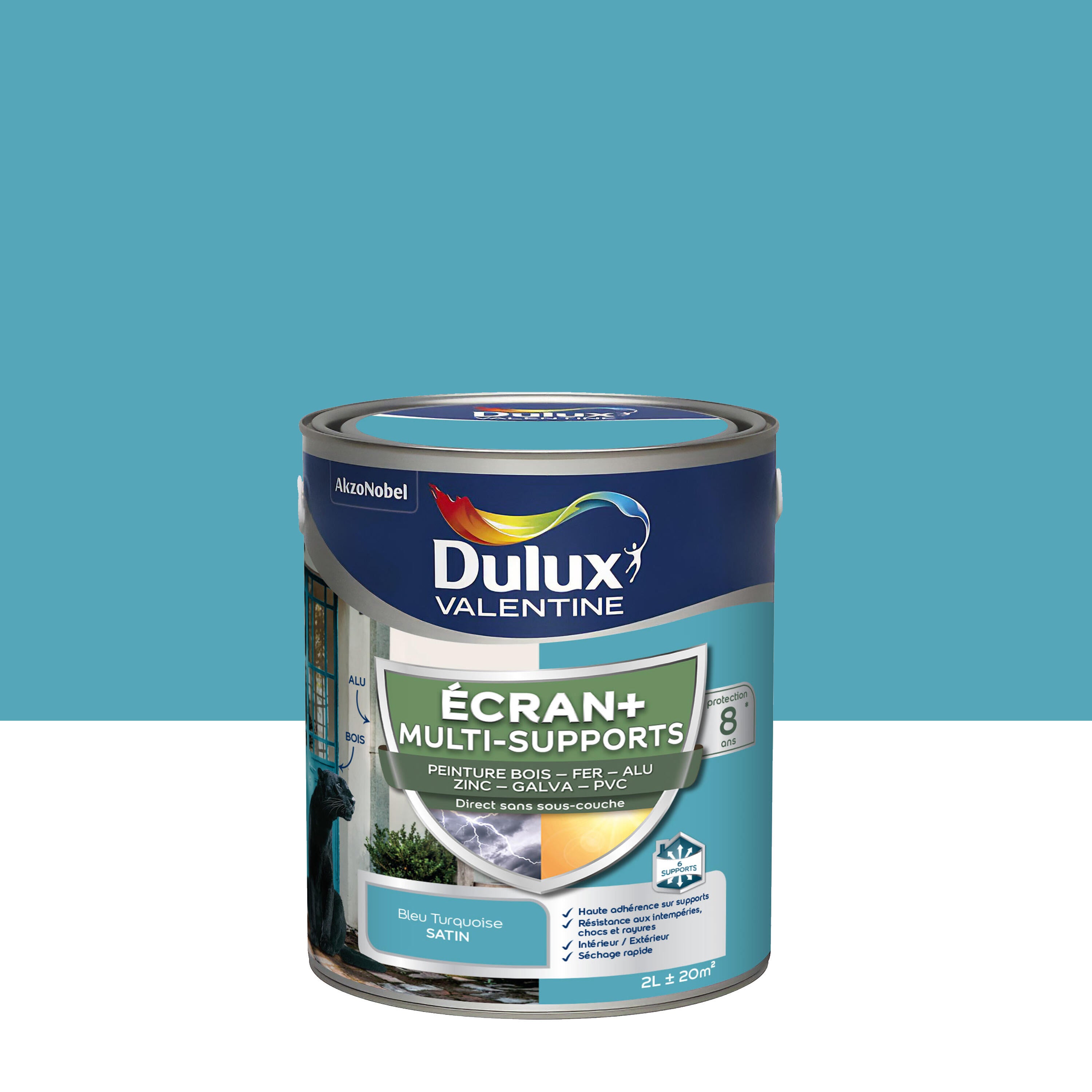 Peinture extérieure bois, fer Ecran+ DULUX VALENTINE bleu turquoise ...