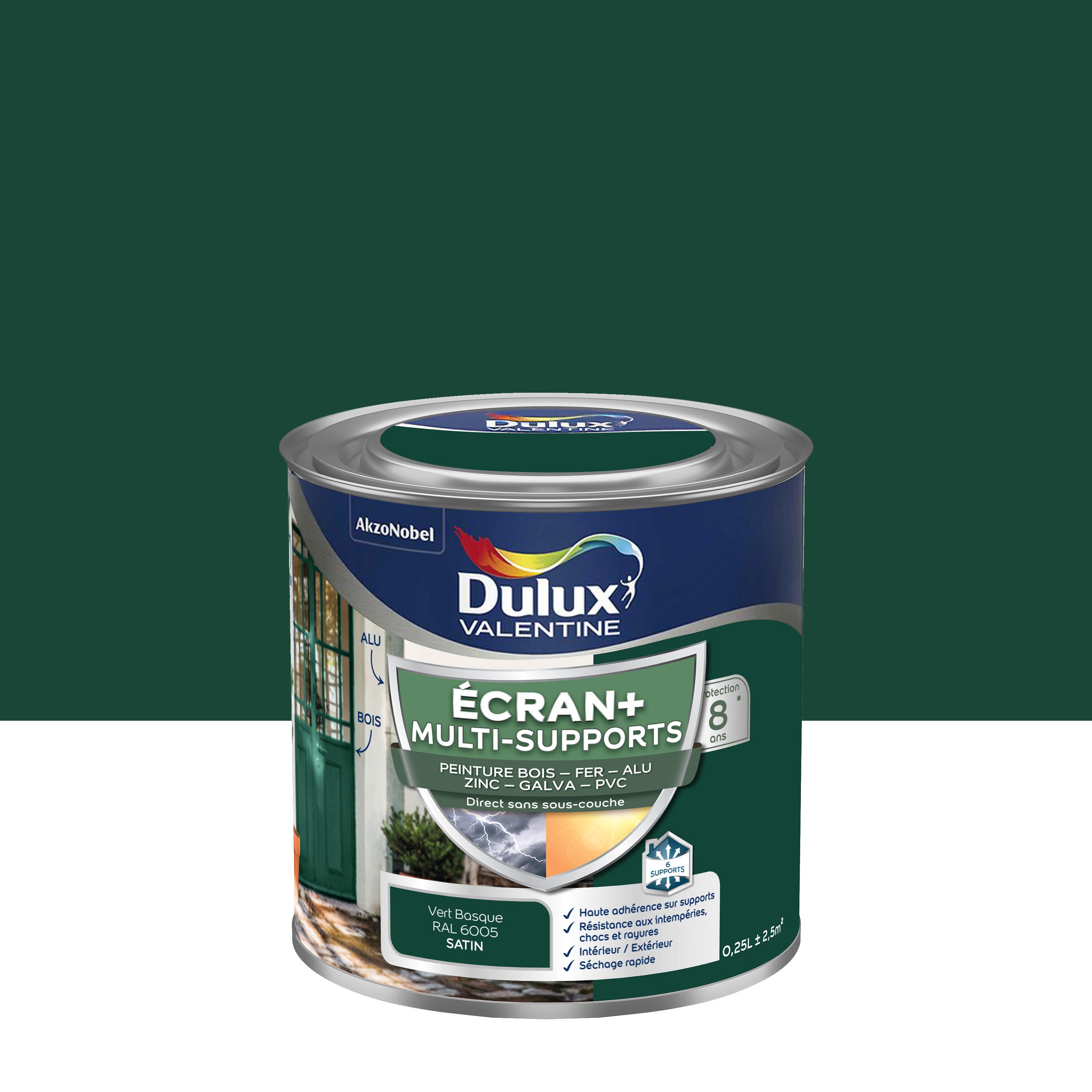 Peinture extérieure bois, fer, pvc Ecran+DULUX VALENTINE vert basque ...