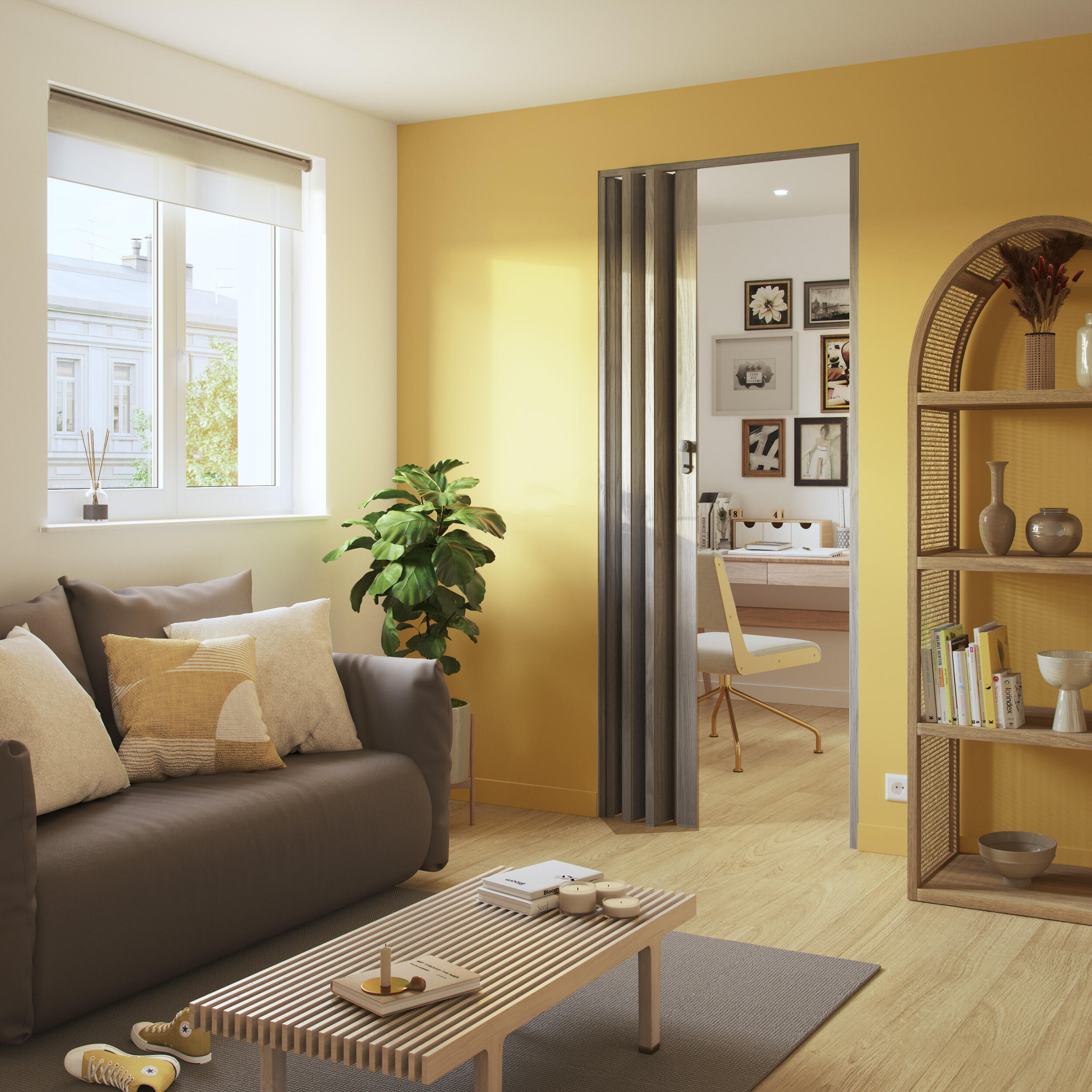 Porta a soffietto Daria in pvc grigio L 85 x H 214 cm | Leroy Merlin