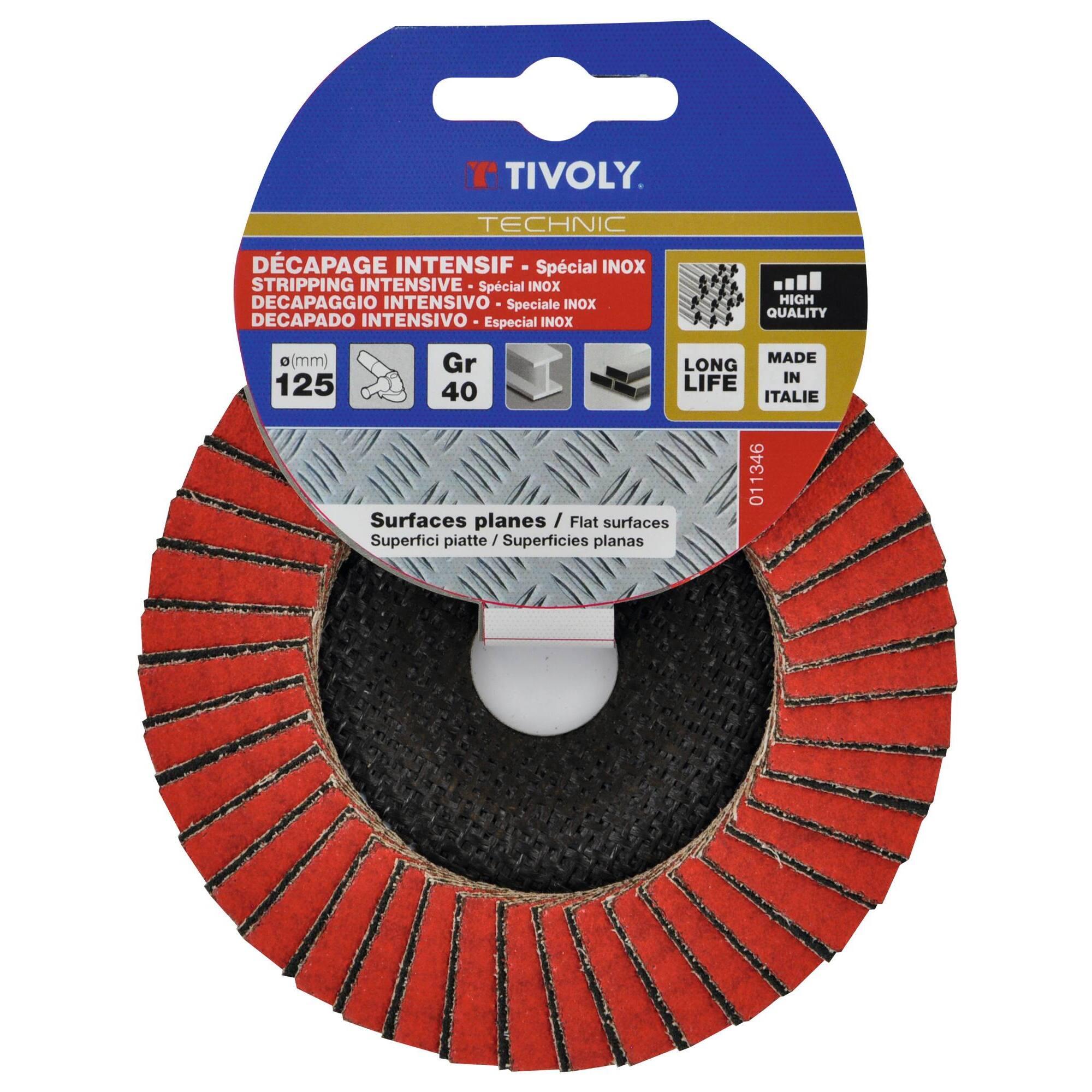 Disque lamelles en céramique pour inox, Diam.125 mm Grain 40 TIVOLY | Leroy Merlin