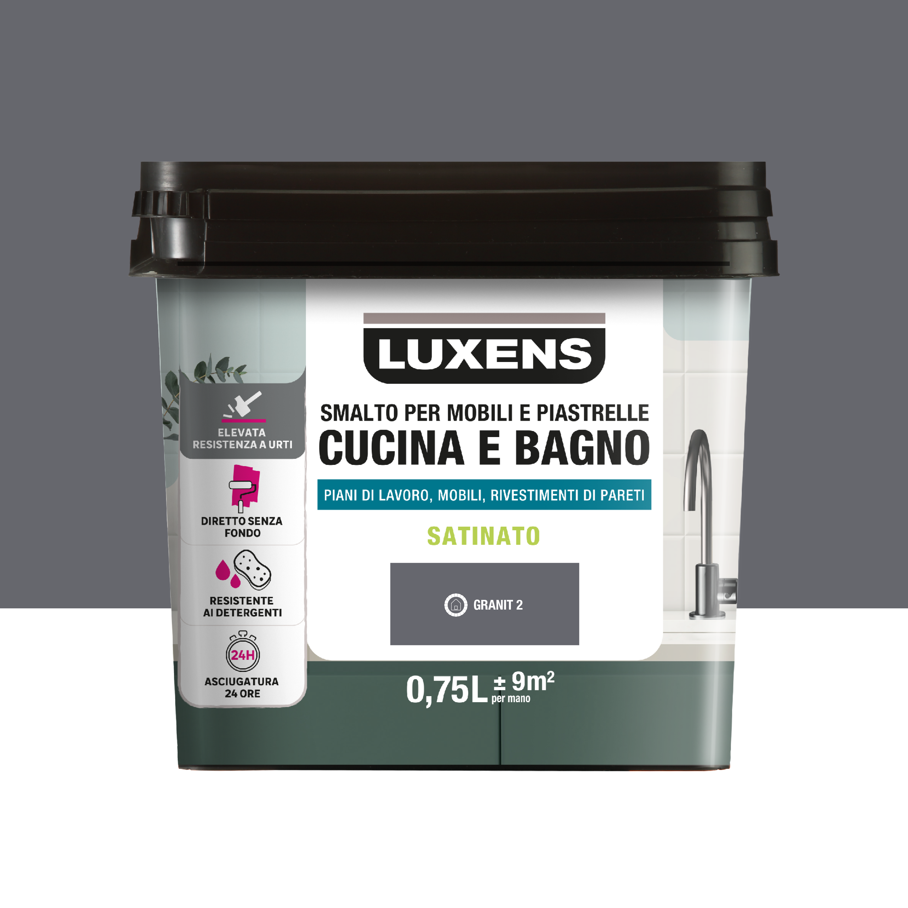 Smalto da interno per mobile e piastrelle super lavabile, antimacchia, LUXENS Cucina e Bagno ...