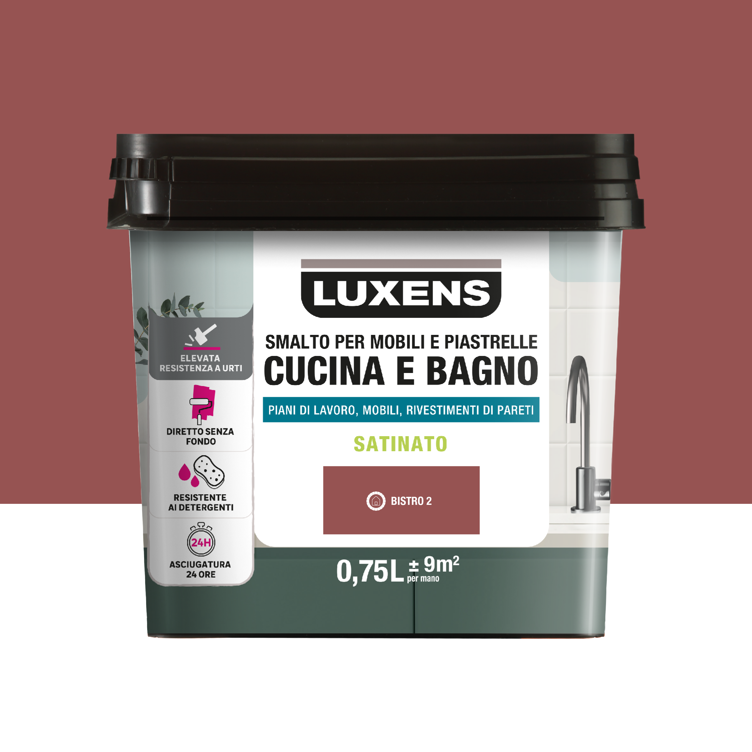 Smalto da interno per mobile e piastrelle super lavabile, antimacchia, LUXENS Cucina e Bagno ...