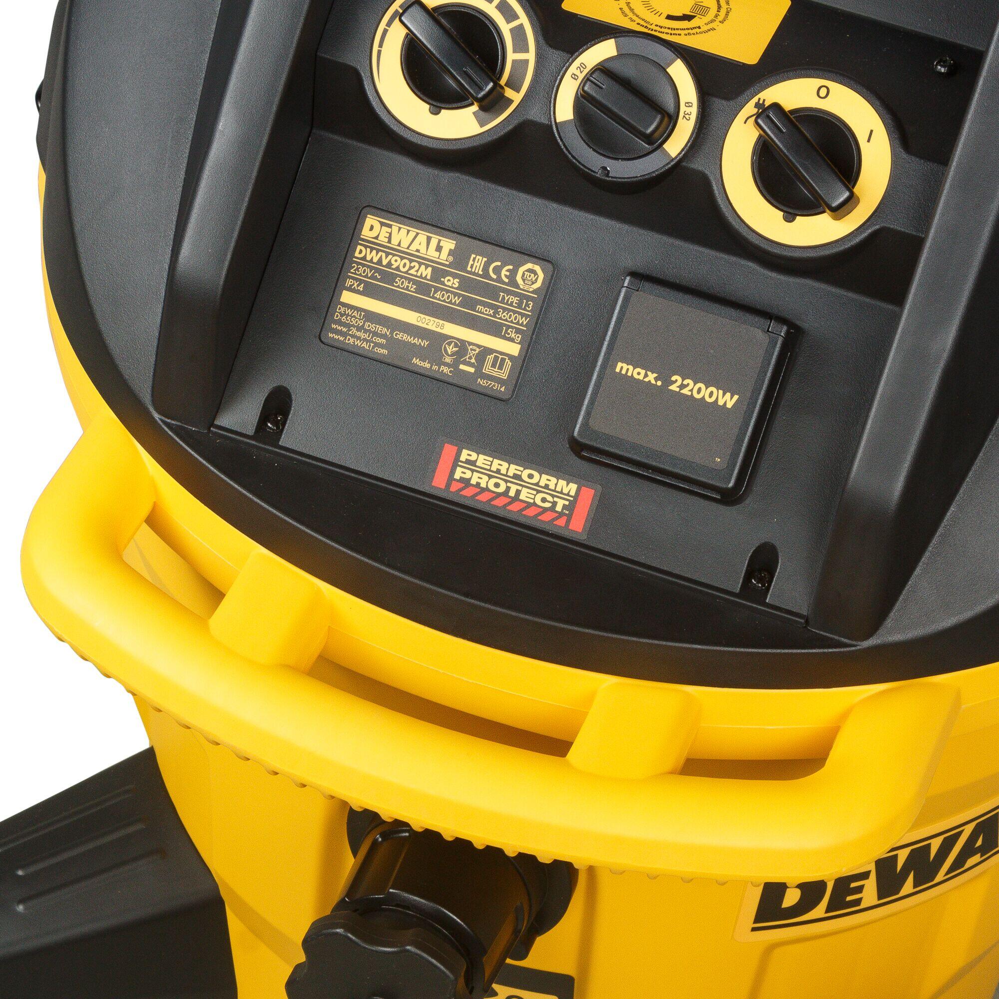 Aspirador líquidos y sólidos DEWALT DWV902M-QS, 38L y 1.400w 4.080 l ...