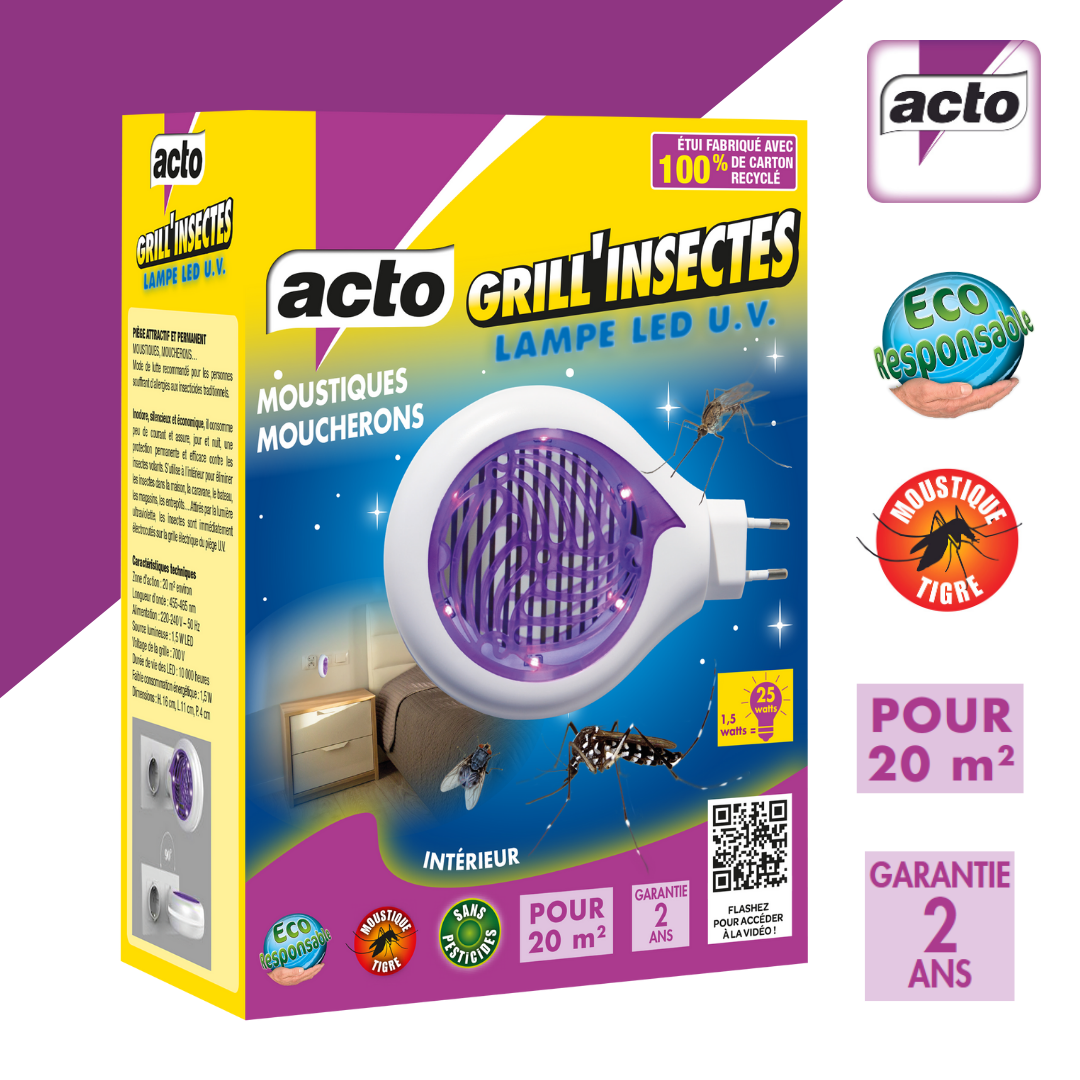 GRILL’INSECTES -Lampe LED UV protège jusqu'à 20m2 | Leroy Merlin