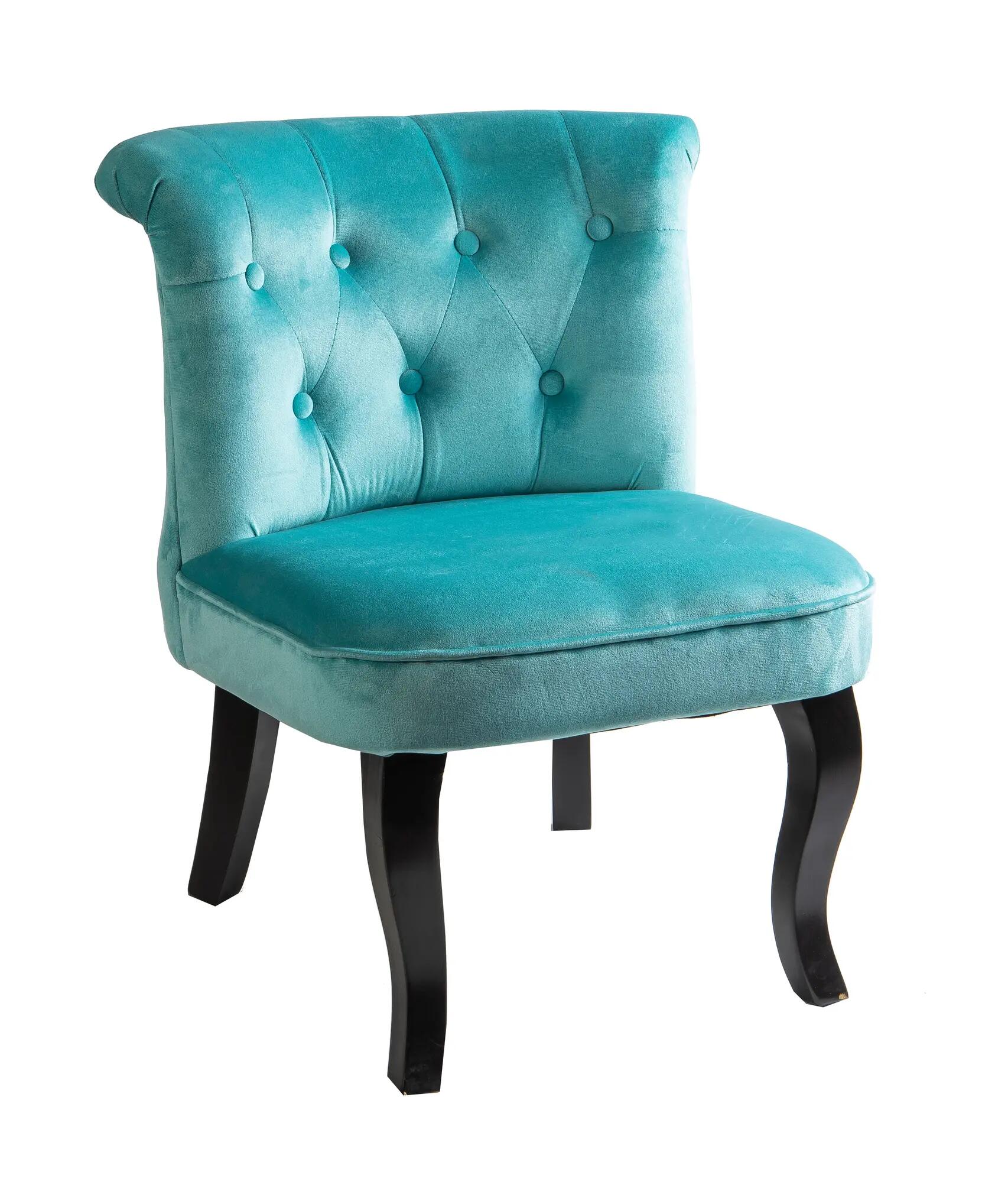Fauteuil crapaud velours, bleu 51X57X63 | Leroy Merlin