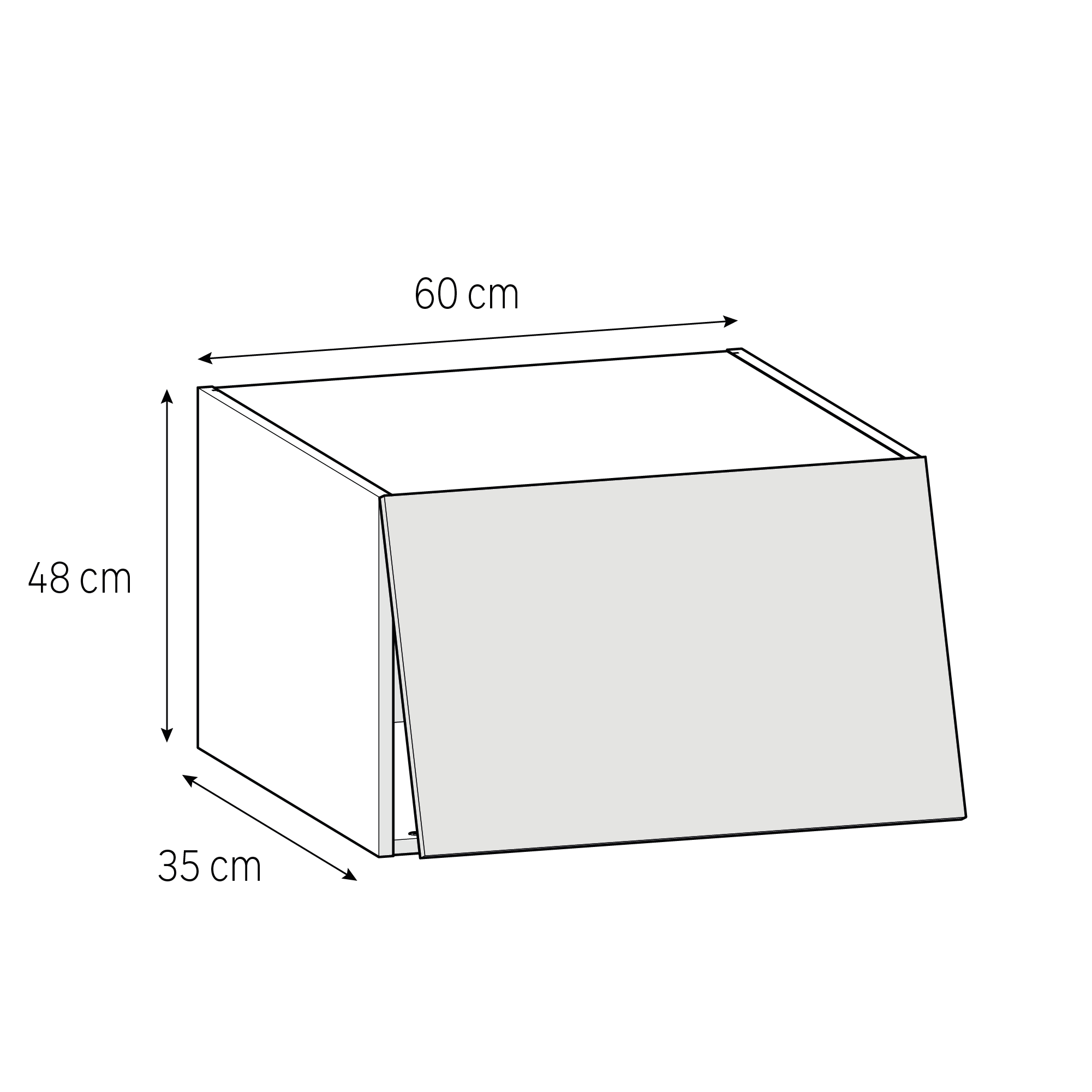 Meuble haut pour hotte de cuisine Boston vert mat 1 porte H48 x l60 ...