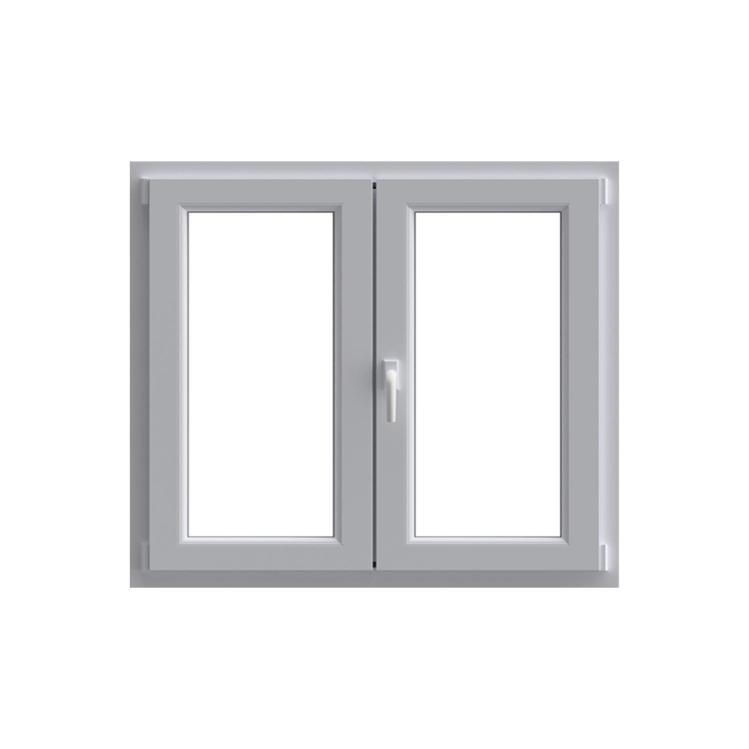 Finestra in PVC bianco L 140 x H 120 cm, 2 ante apertura a destra ...