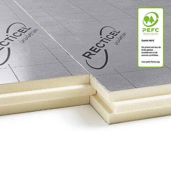 6 panneaux polyuréthane et alu. RECTICEL, R=1.8, Ep.40 mm, L.1.2 x l.0. ...