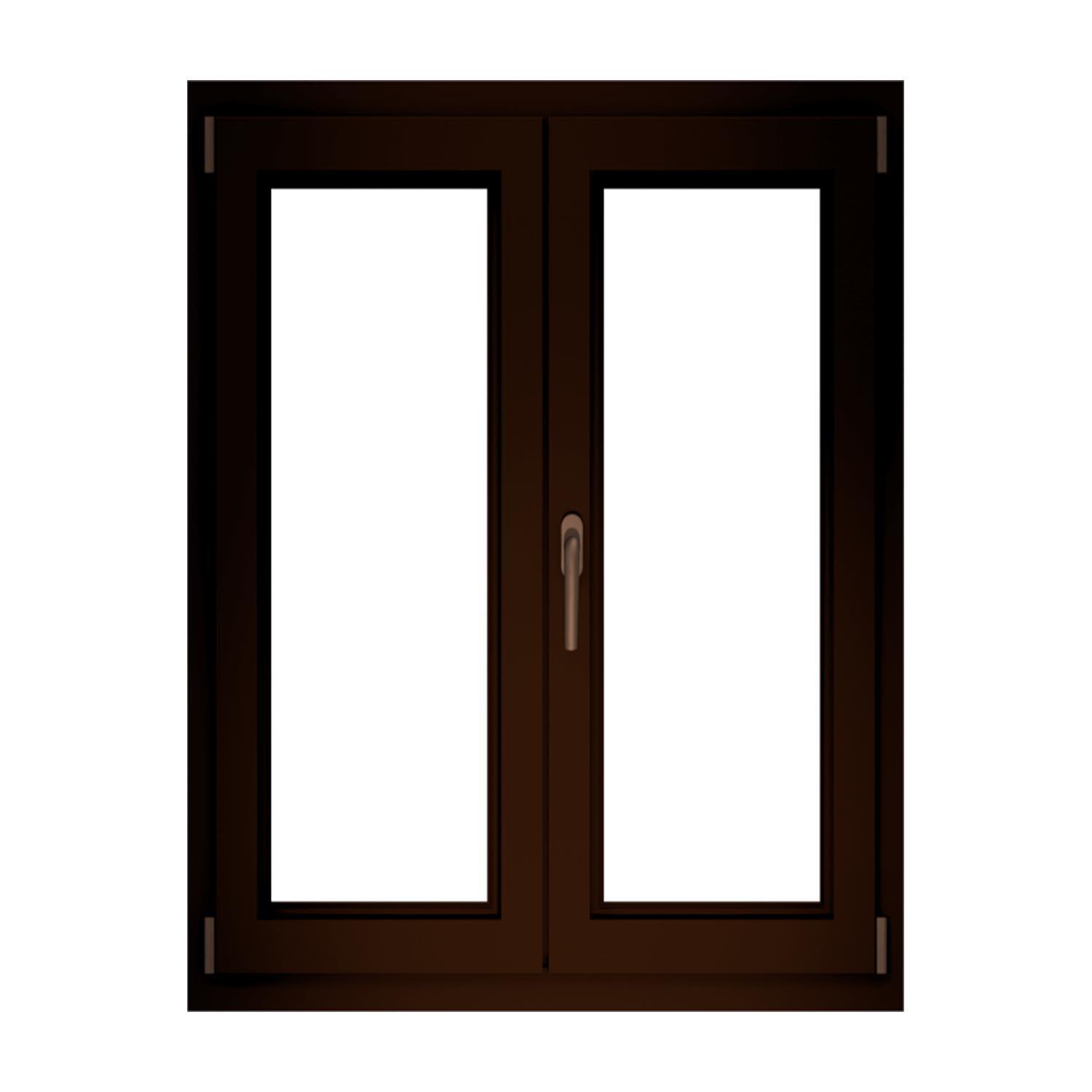 Finestra in PVC noce L 100 x H 140 cm, 2 ante apertura a destra | Leroy ...