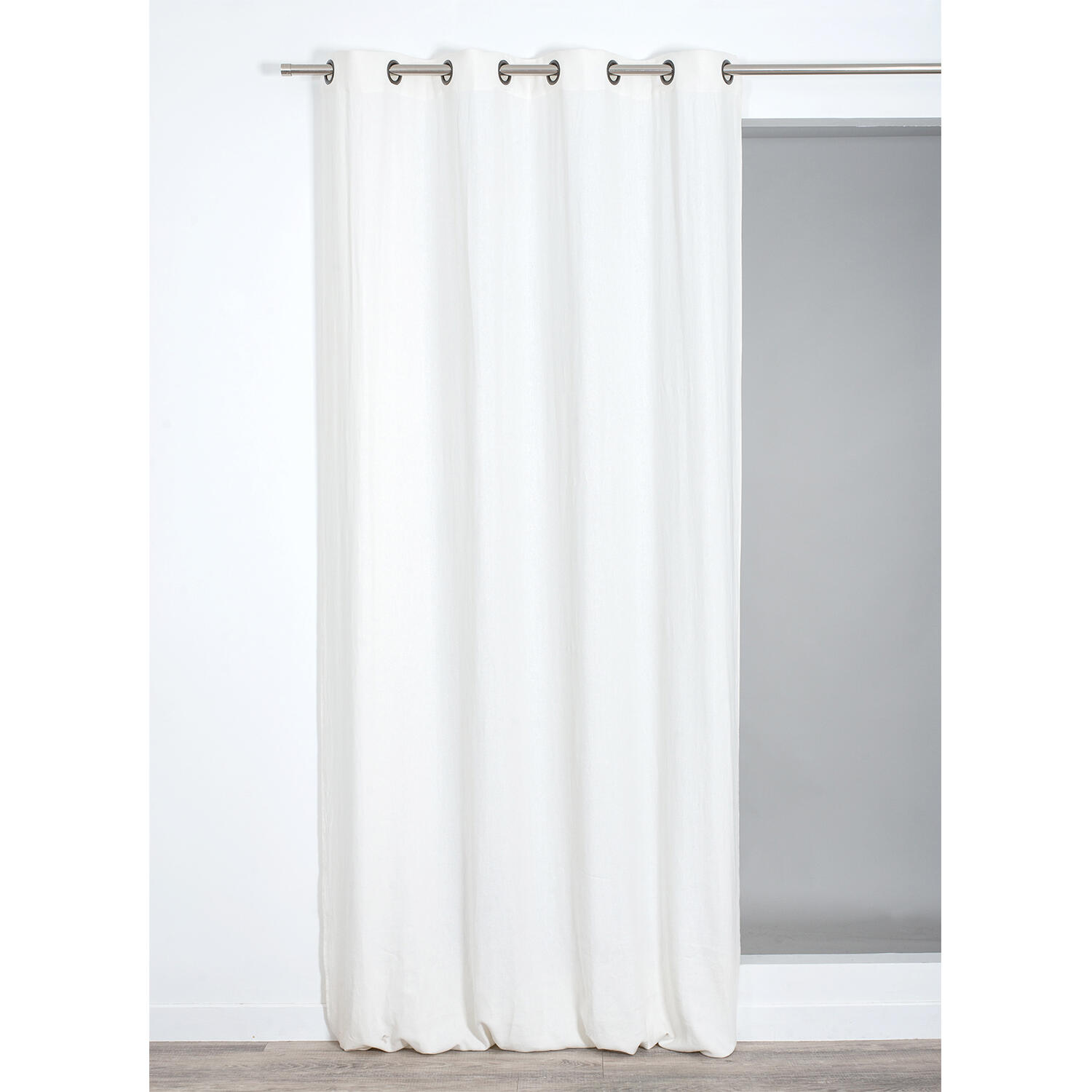 Rideau tamisant thermique, Colin, lin, blanc H.260 x l.135 cm | Leroy ...