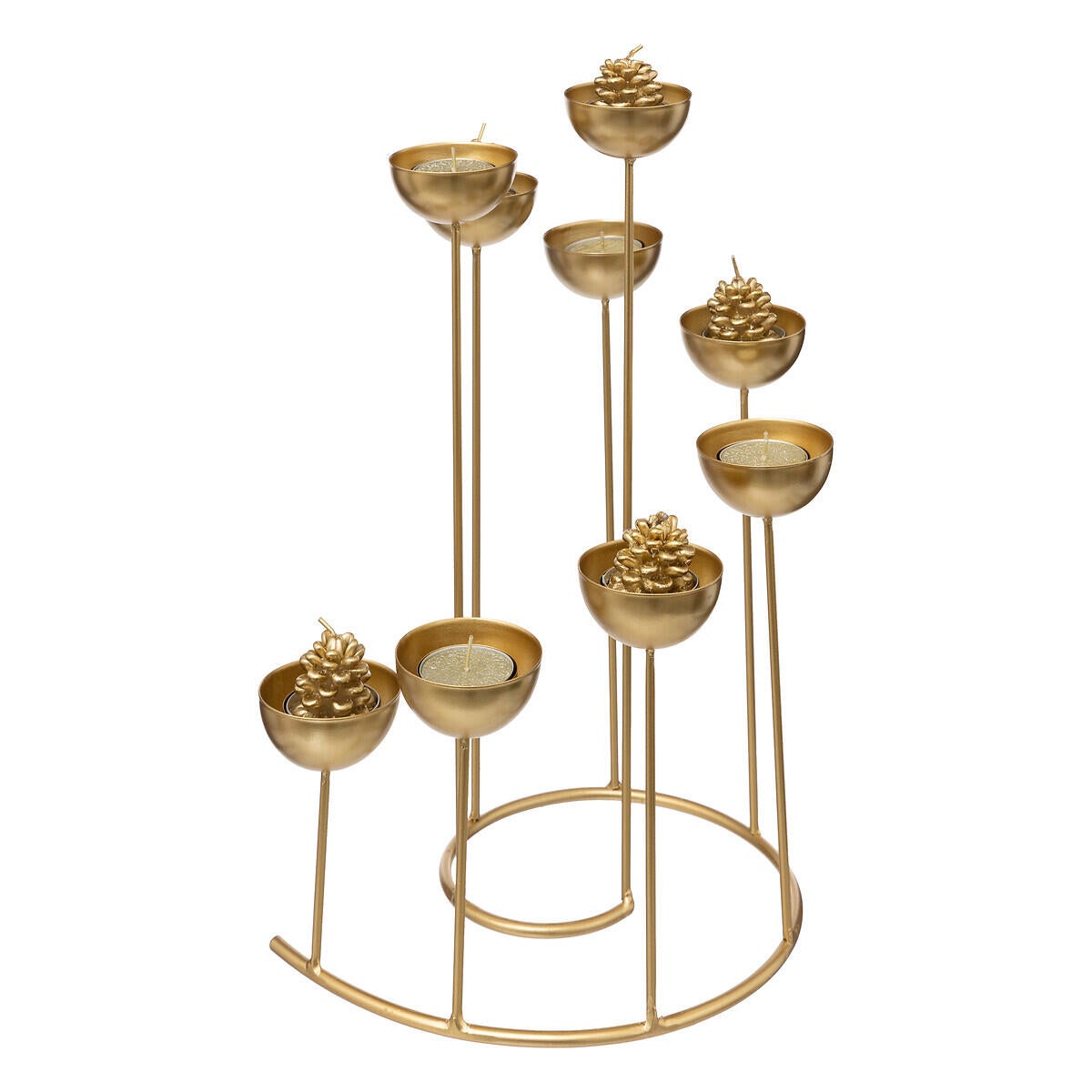 Photophore en spirale 8 bougies, doré H35cm | Leroy Merlin