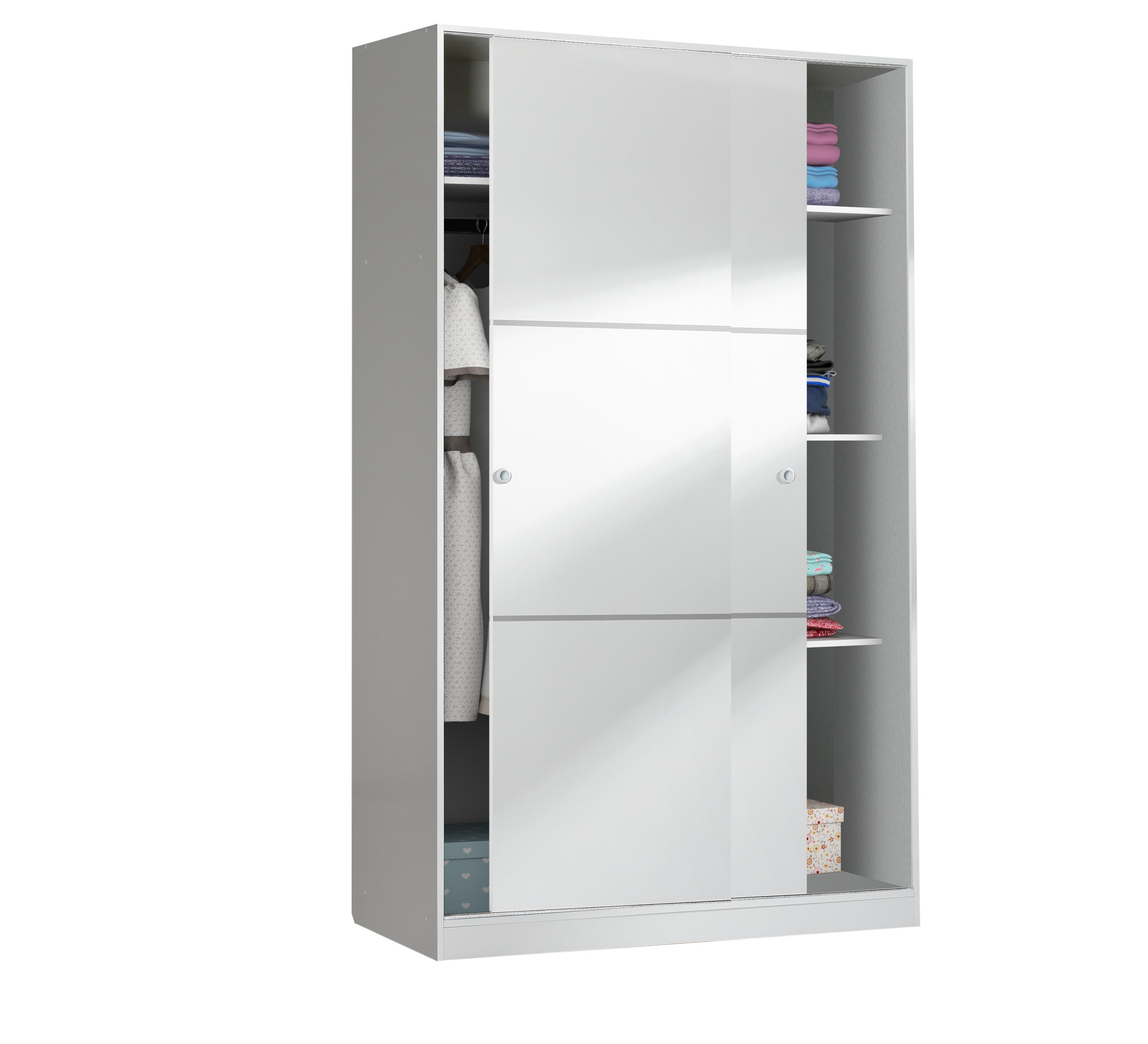Armario puerta corredera Top 120x200x50cm con 2 puertas color blanco ...