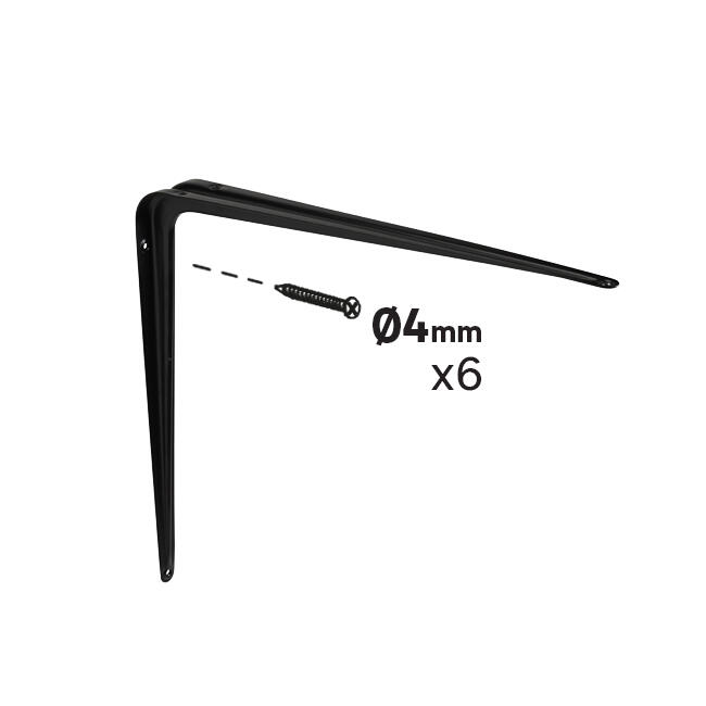 Escuadra fija NORMO Negro Epoxi Alt. 40 x An 45 cm | Leroy Merlin