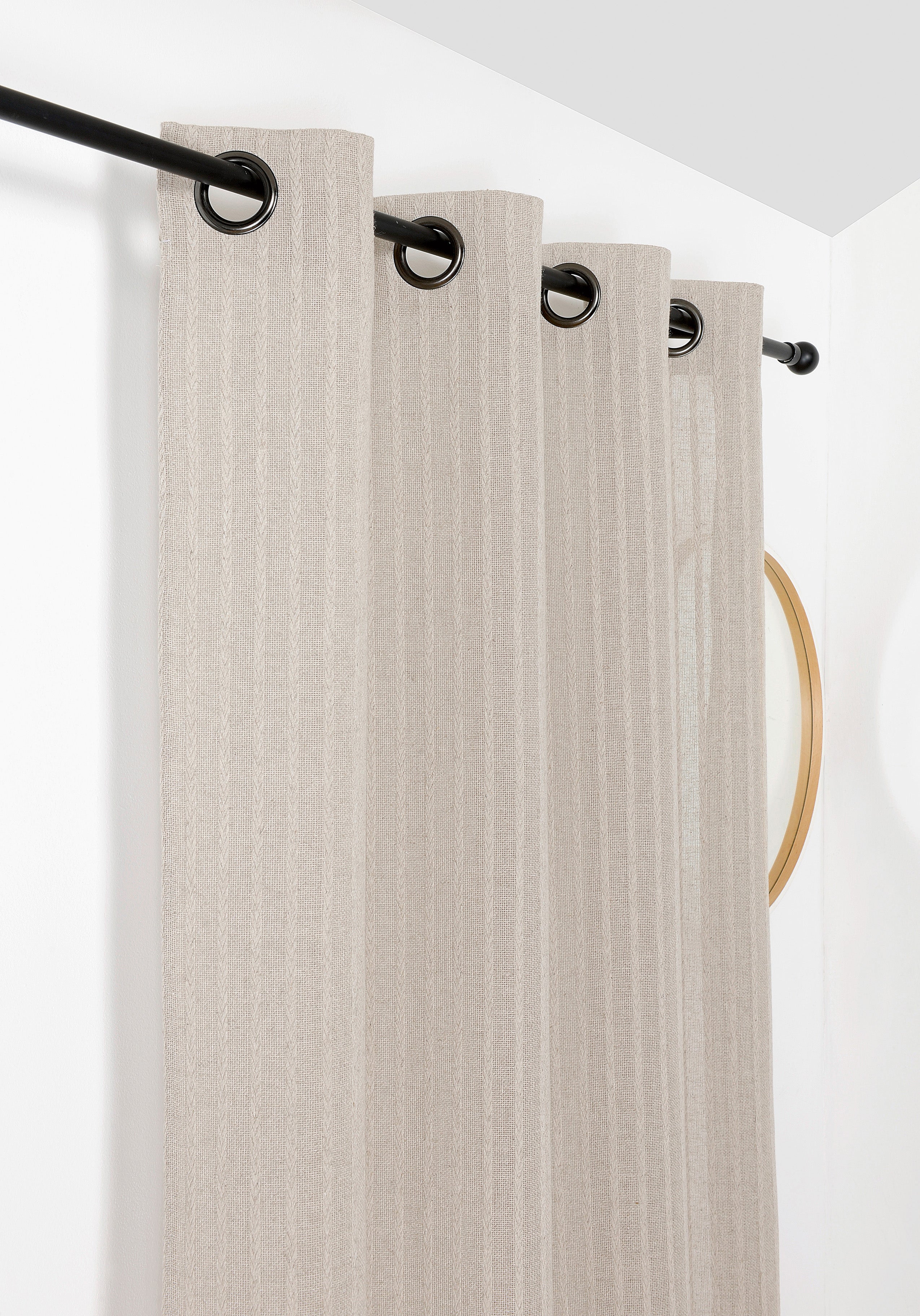 Rideau tamisant, Tresse, coton, beige H.275 x l.140 cm | Leroy Merlin