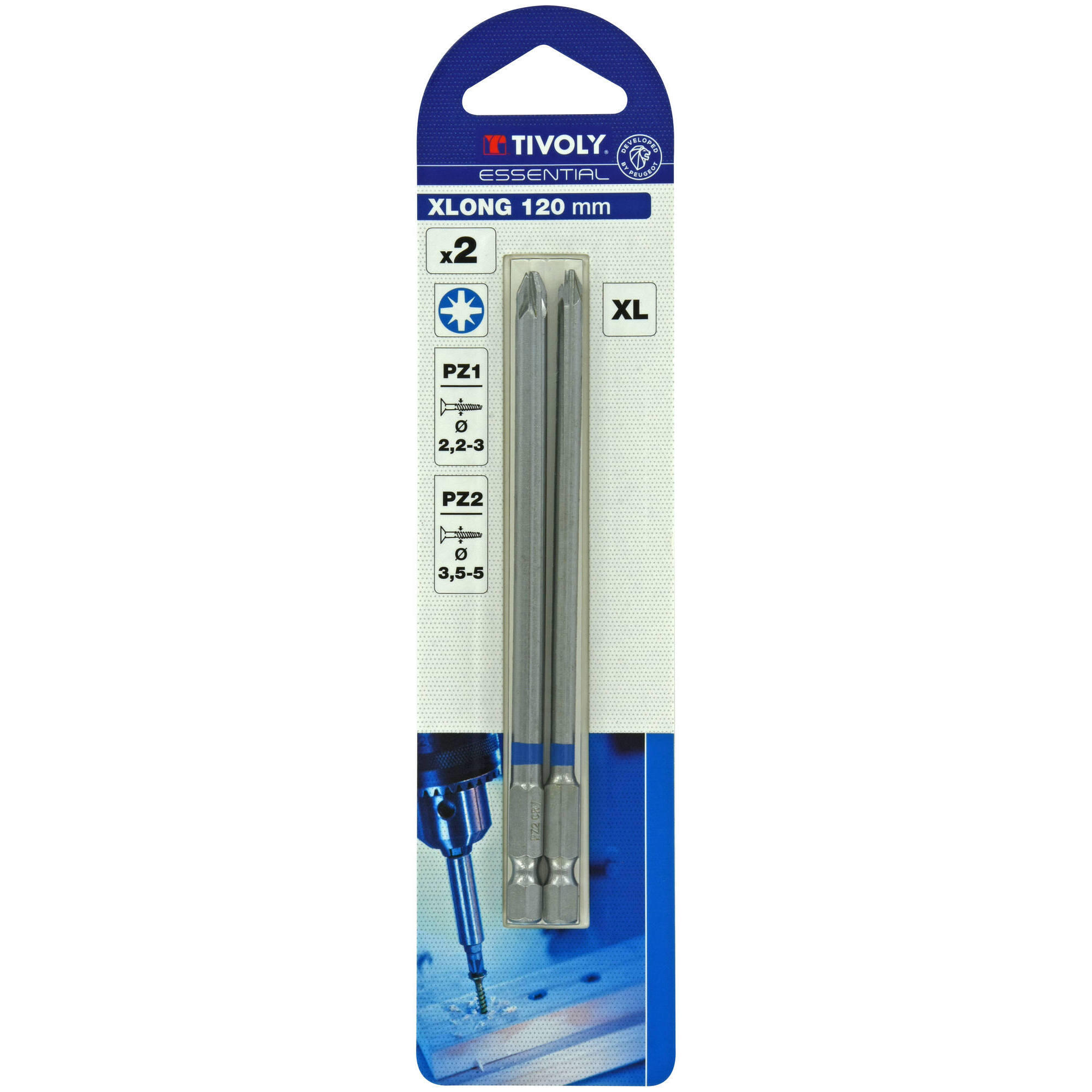 Lot de 2 embouts de vissage pour vis pozidriv extra long TIVOLY | Leroy ...