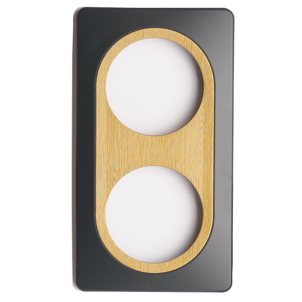 Plaque double Epure, OHMTEC, anthracite insert bronze | Leroy Merlin