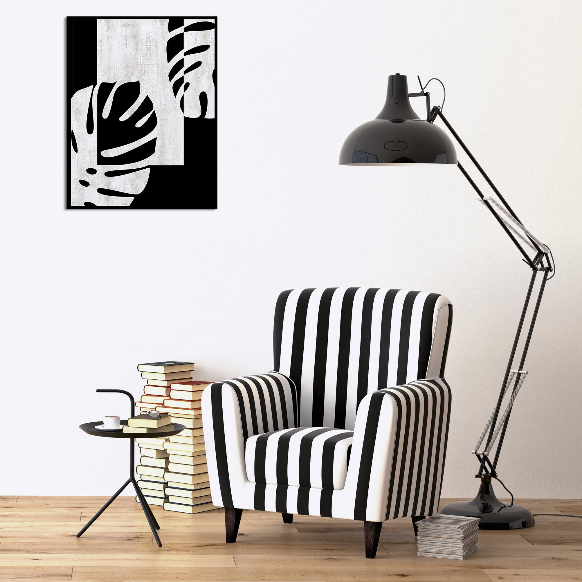 Cuadro enmarcado Decoline Hojas rectángulo 42 cm x 52 cm | Leroy Merlin