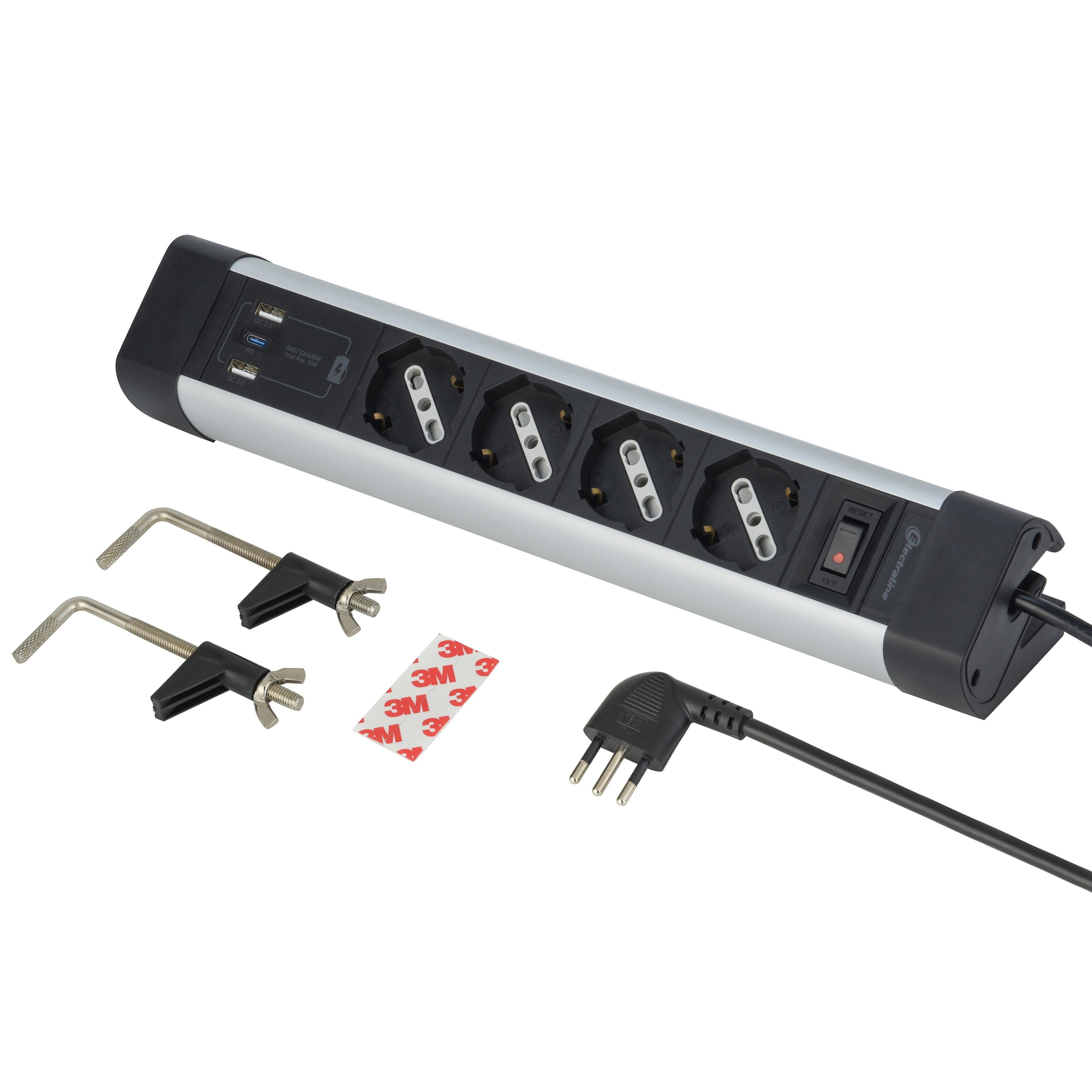 Multipresa ELECTRALINE 2 prese USB A 1 presa USB C | Leroy Merlin