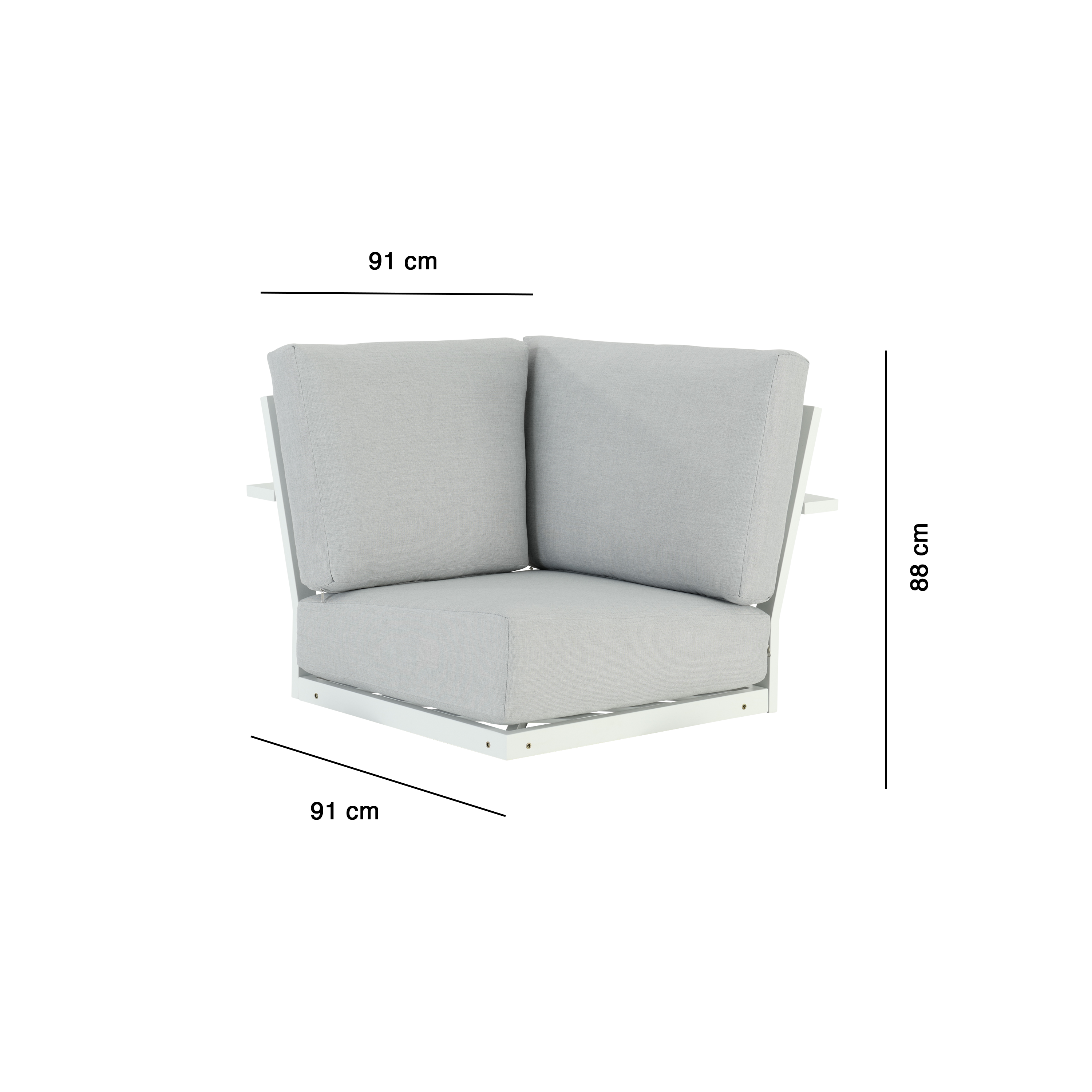 Conjunto esquinero de jardín NATERIAL Athena de aluminio blanco para 6 ...