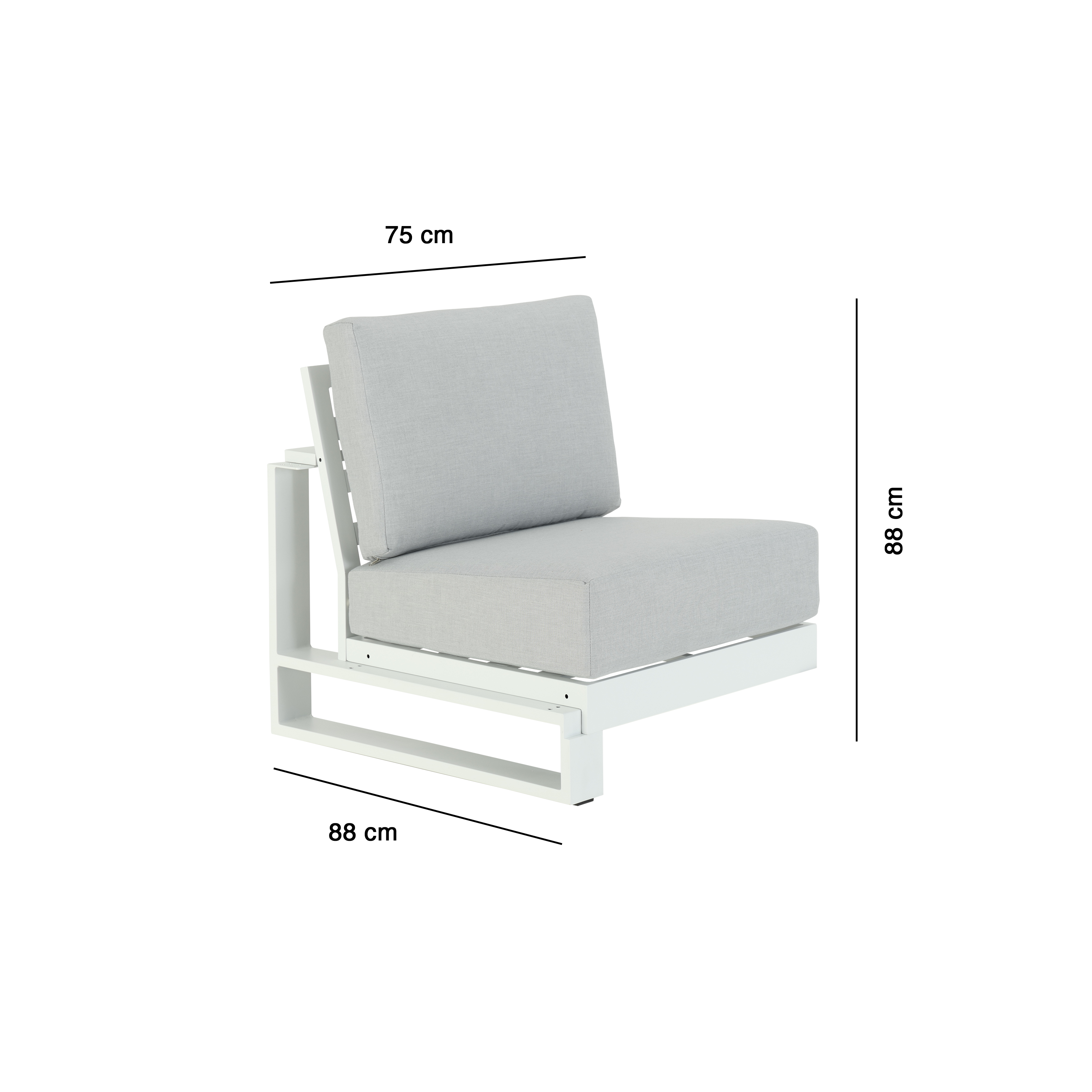 Conjunto esquinero de jardín NATERIAL Athena de aluminio blanco para 6 ...