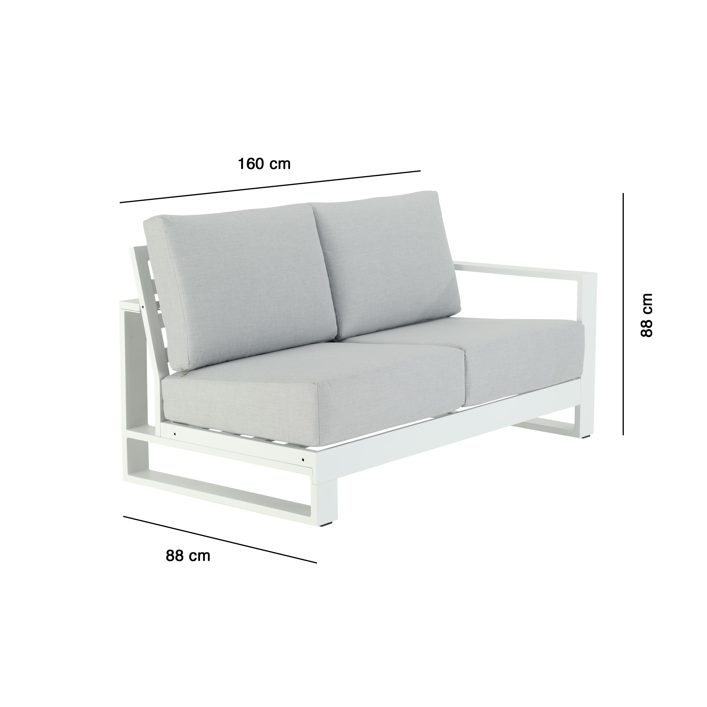 Conjunto esquinero de jardín NATERIAL Athena de aluminio blanco para 6 ...