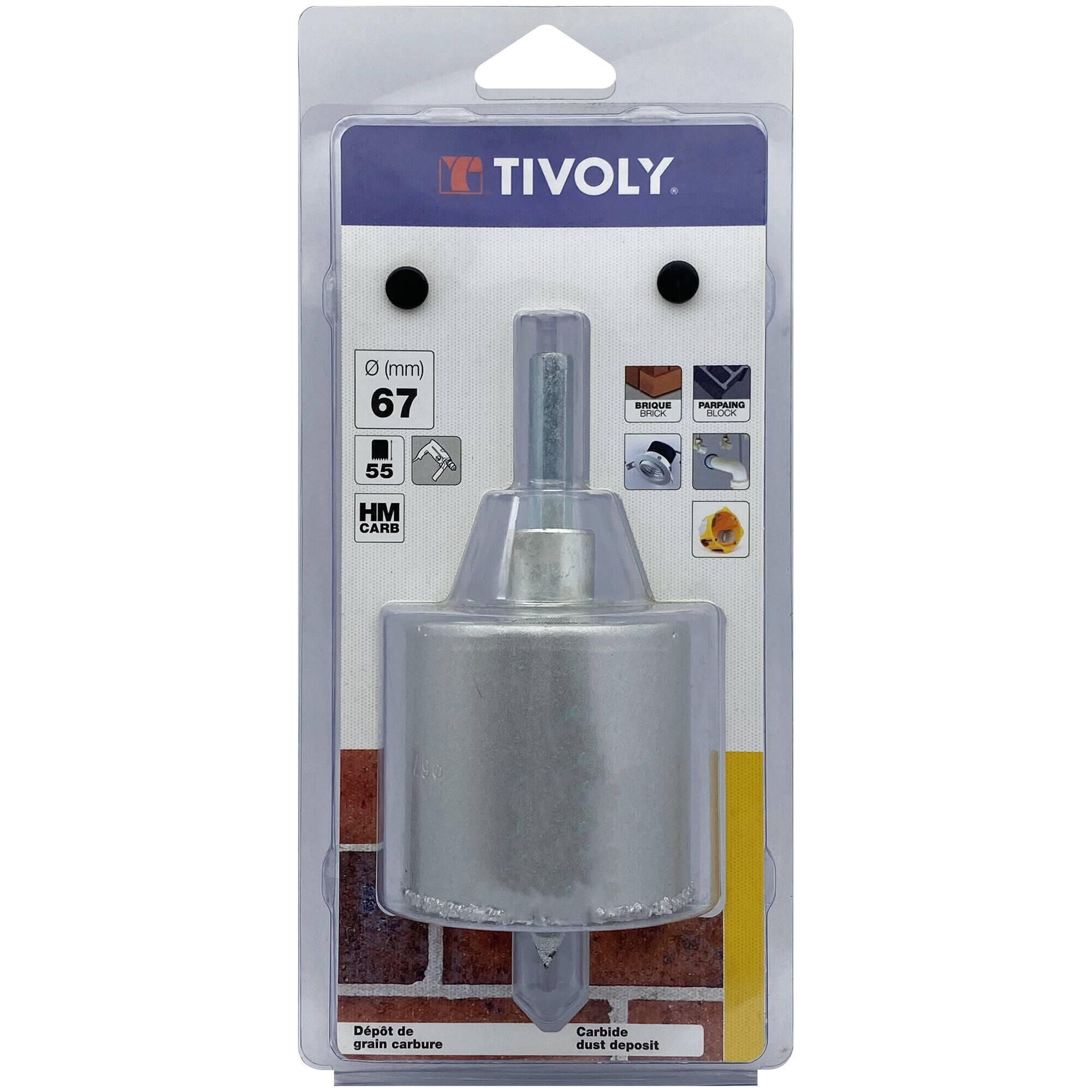 Scie cloche béton / pierre / brique, Diam.67 mm TIVOLY | Leroy Merlin