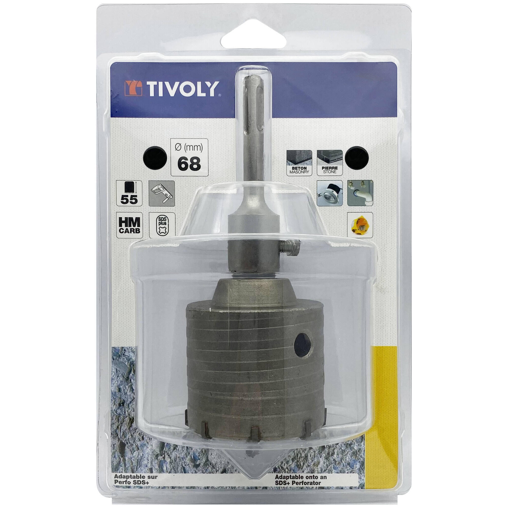 Kit trépan carbure SDS+ béton, Diam.68 mm TIVOLY | Leroy Merlin