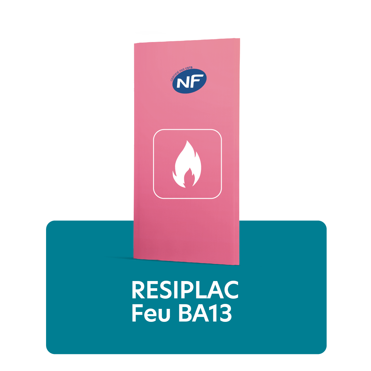 Plaque de plâtre BA 13 H.250 x l.120 cm, ignifuge feu rose NF RESI ...