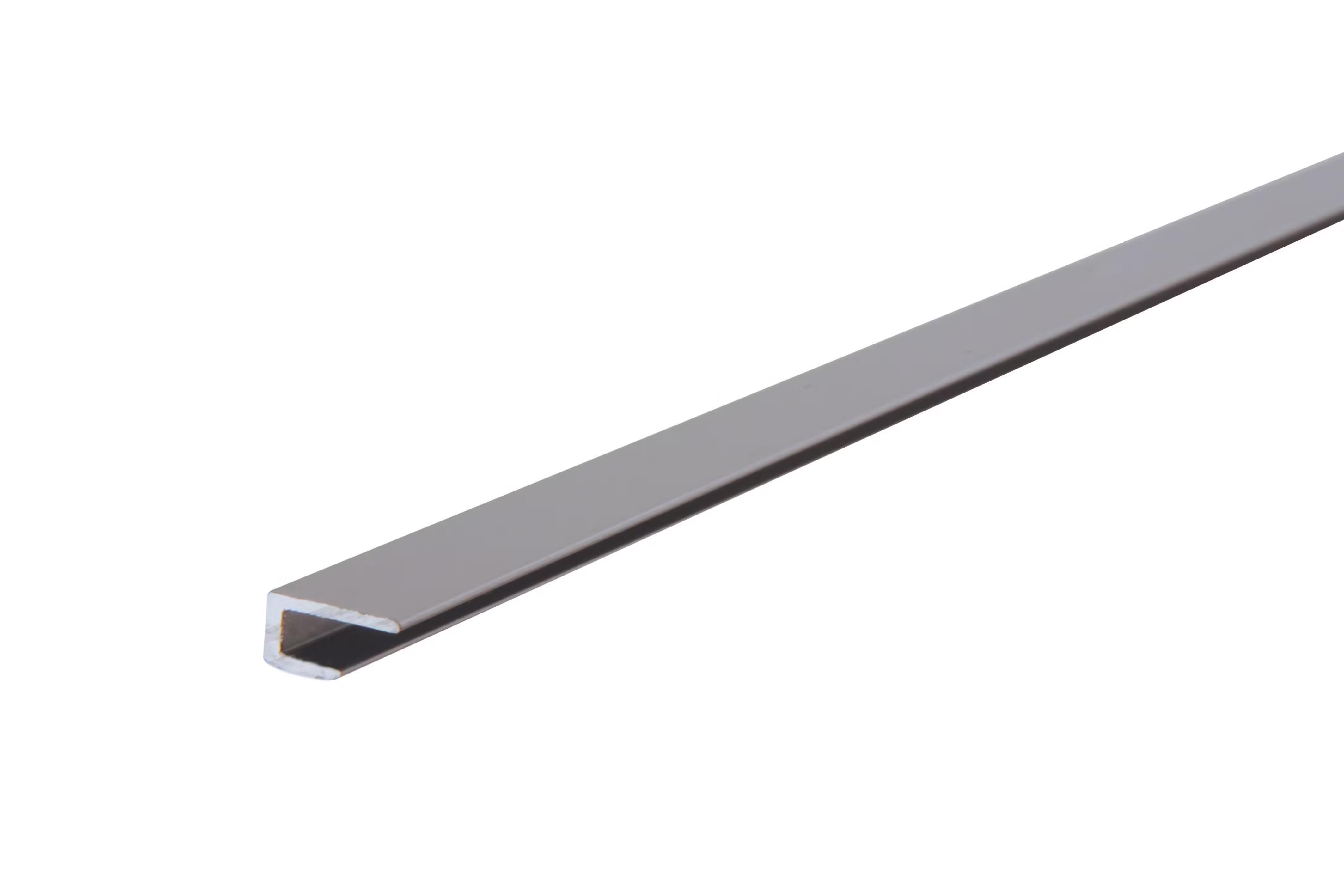 Profil de finition plaque composite aluminium inox, Ep.0.52 mm x L.1 x ...