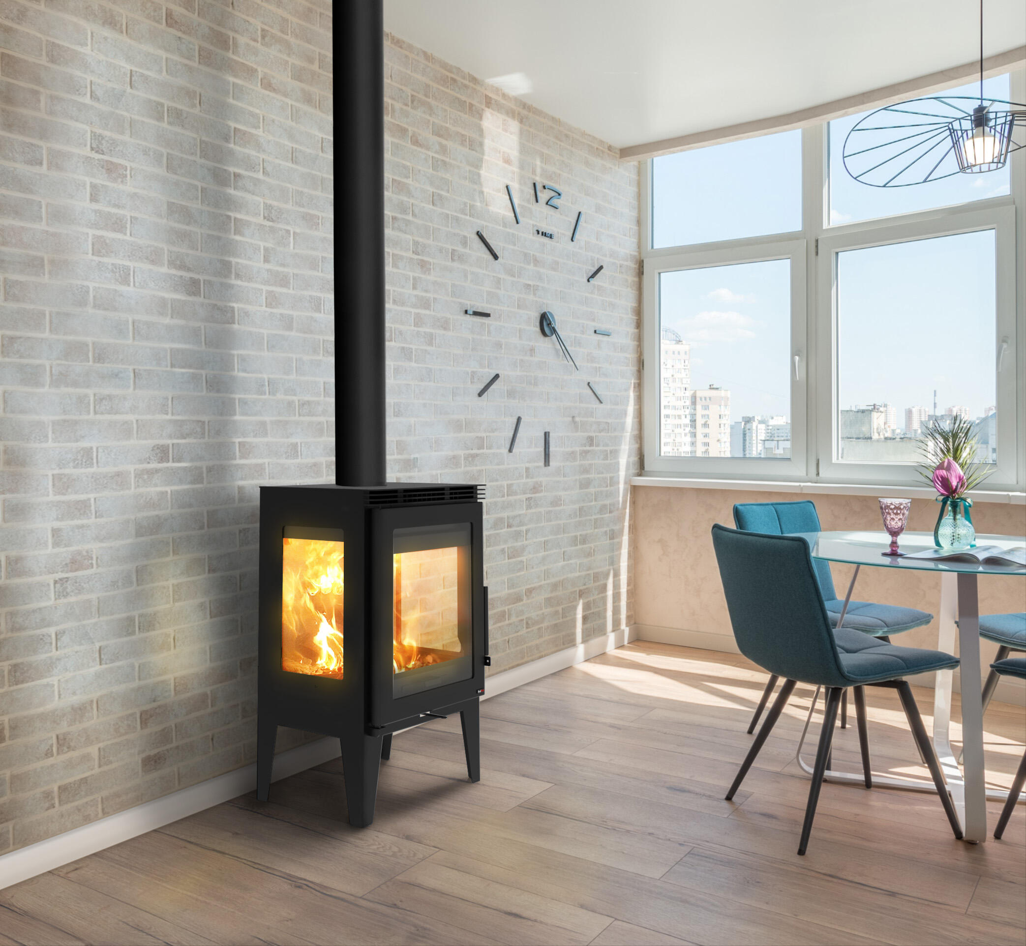 Estufa de leña RENO ECO de 8.1 kw de 60 cm | Leroy Merlin