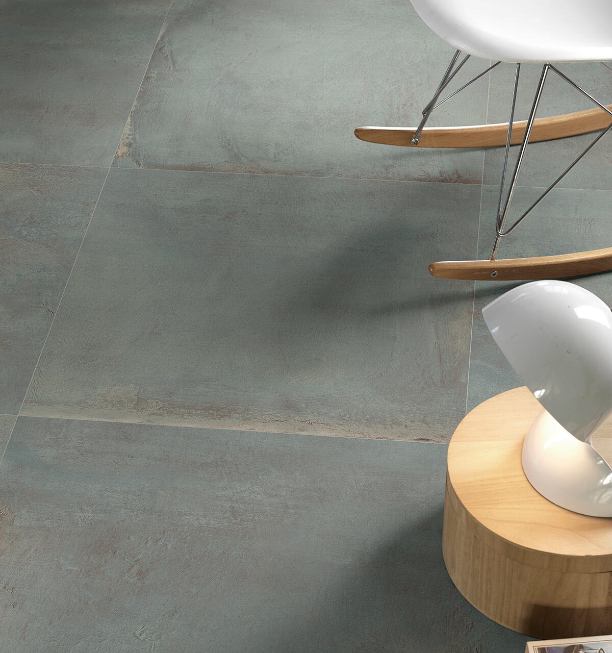 Carrelage sol/mur intérieur effet béton vert Reflet l.60 x L.60 cm ...