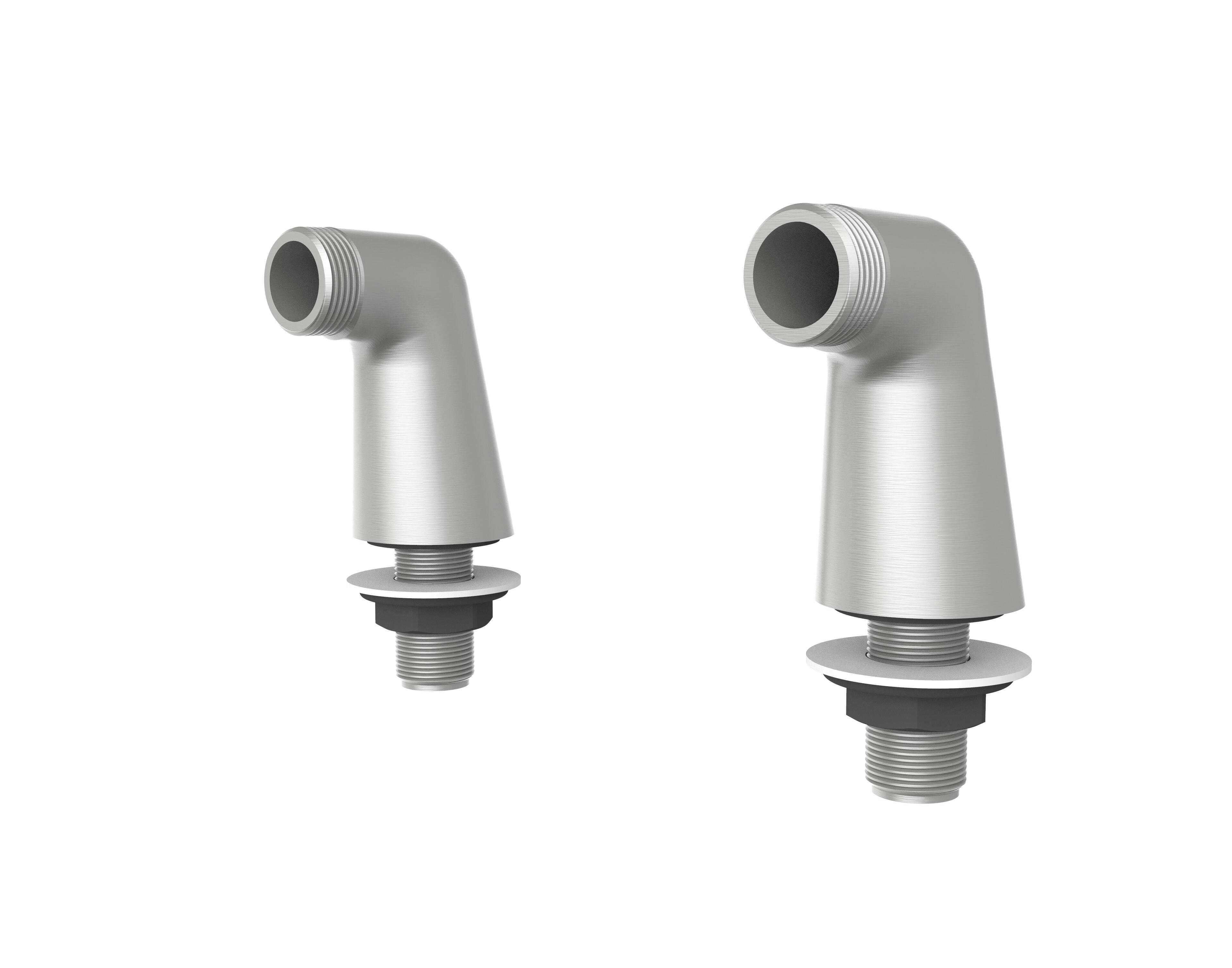 Lot 2 colonnettes Mooi Armando Vicario inox mâle / mâle 20 x 27/15 x 21 ...