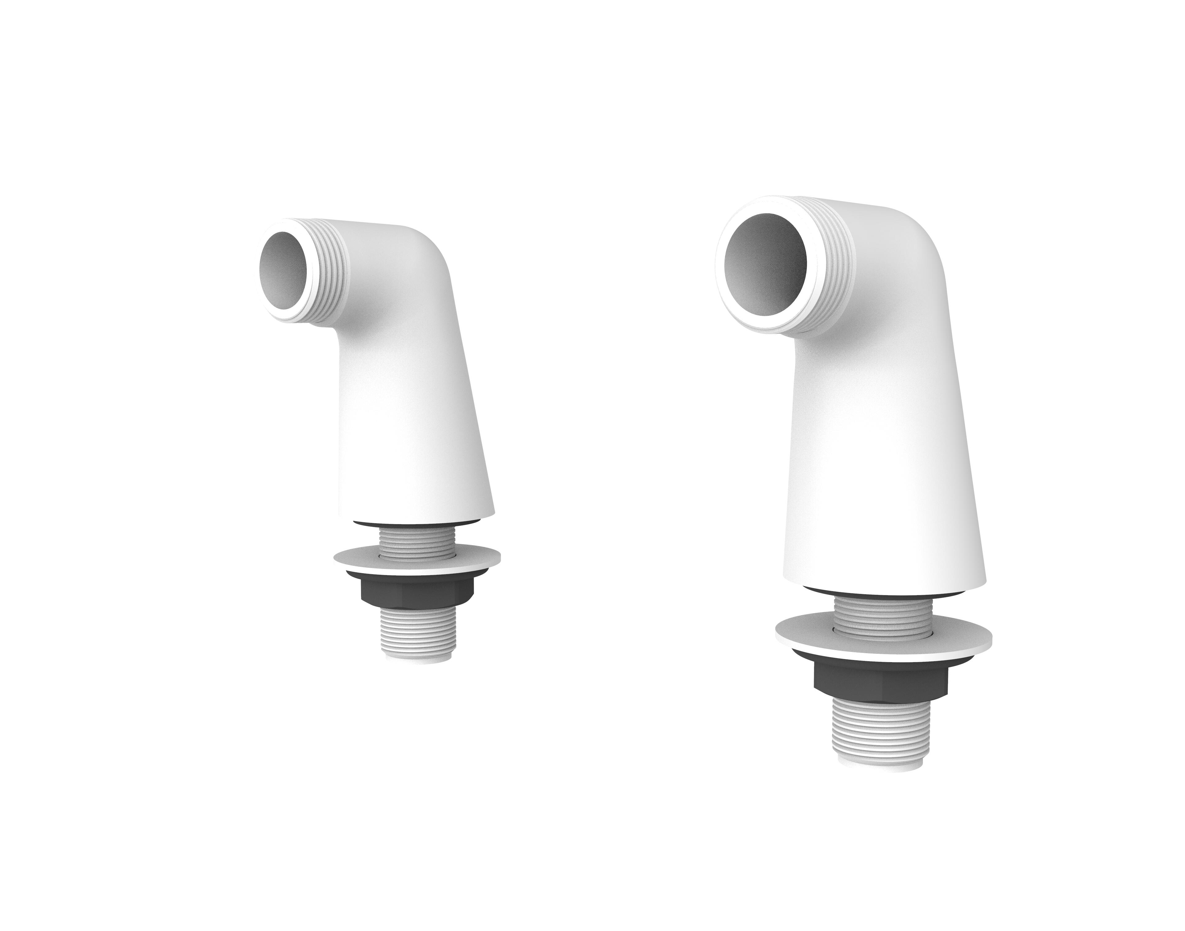 Lot 2 colonnettes Mooi Armando Vicario blanc mâle / mâle 20 x 27/15 x ...