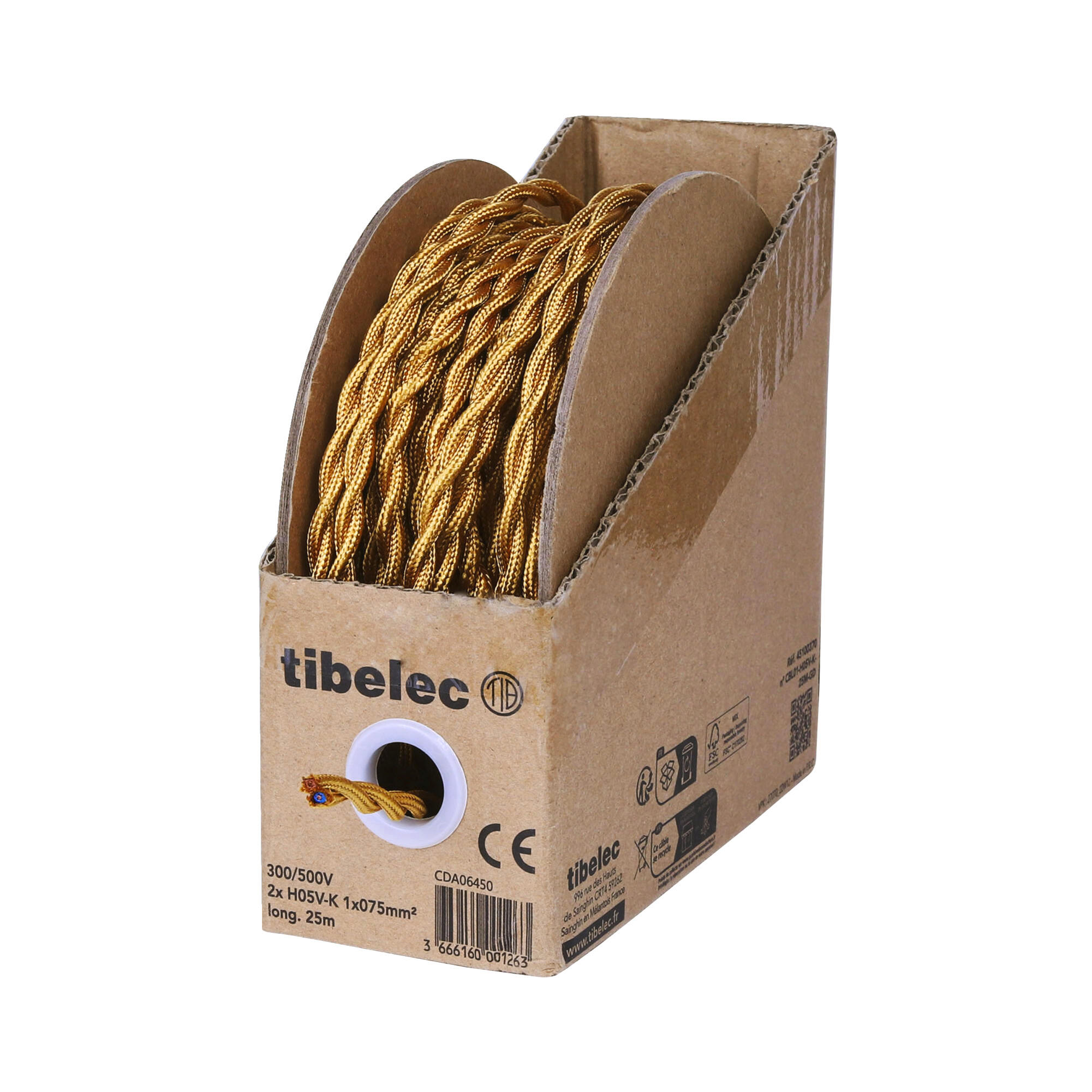 Câble tissu 100% création, TIBELEC or | Leroy Merlin