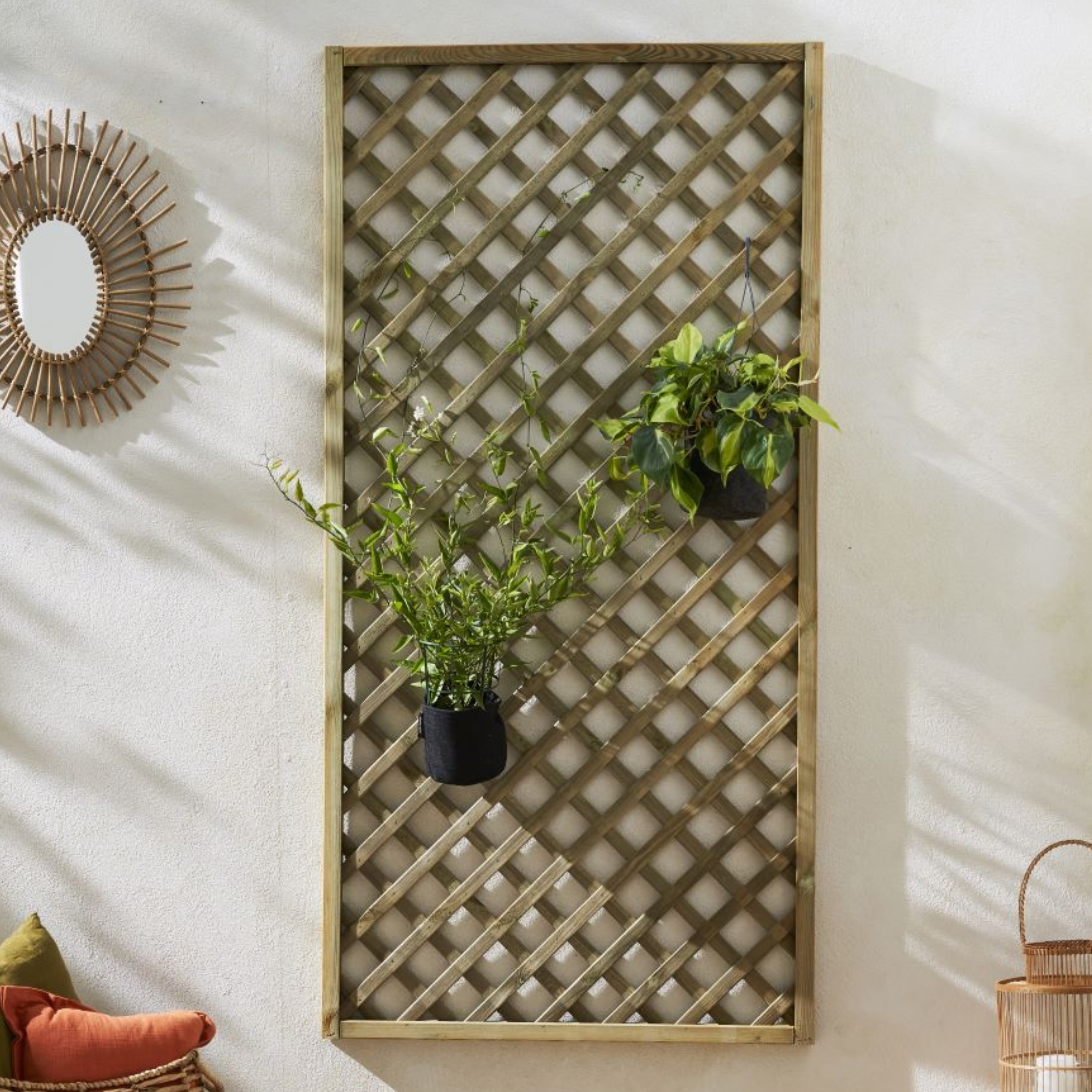 Panneau treillis bois ajouré Premices, CERLAND, l.90 x H.180 cm ...