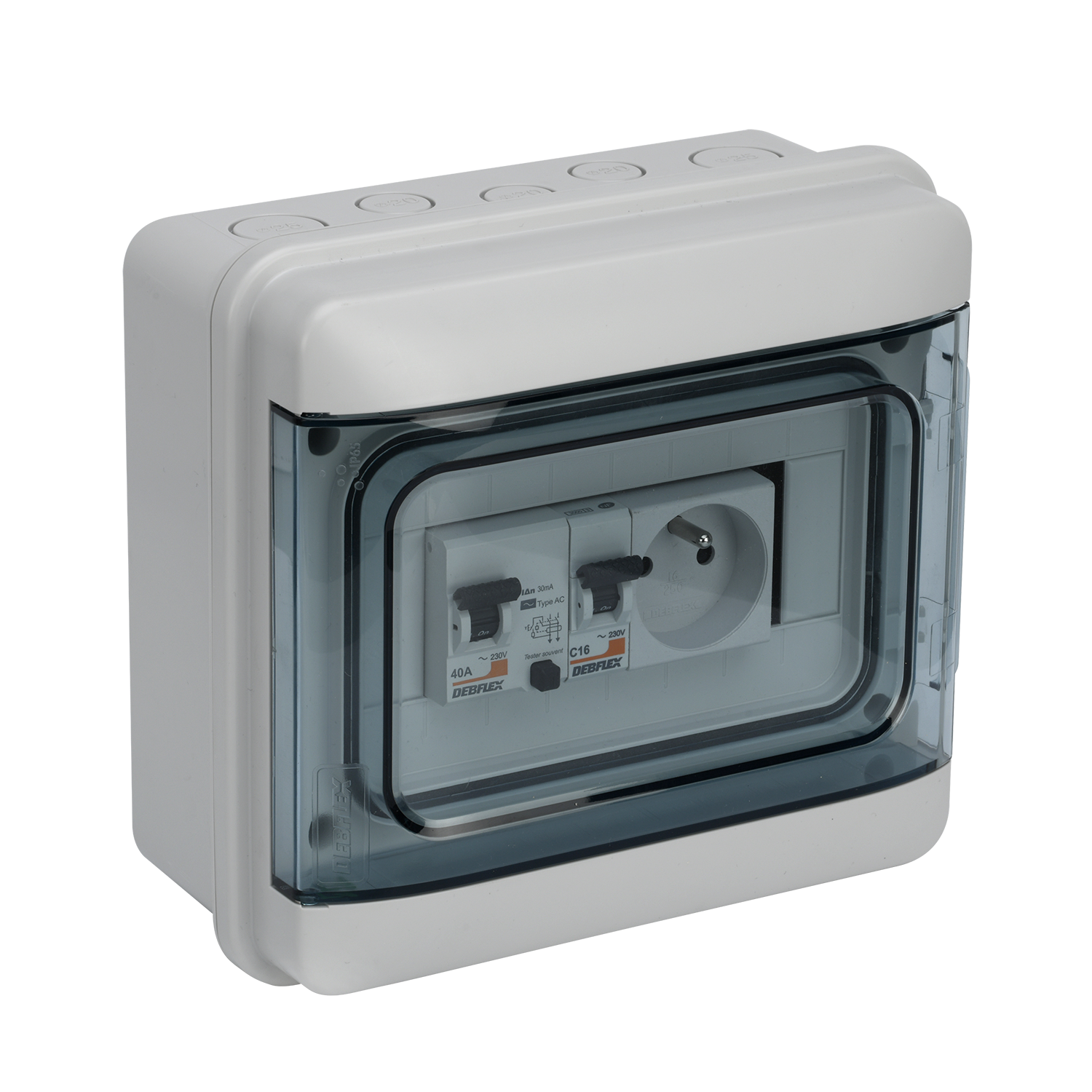 Coffret abri de jardin étanche 40A 8 modules, DEBFLEX | Leroy Merlin