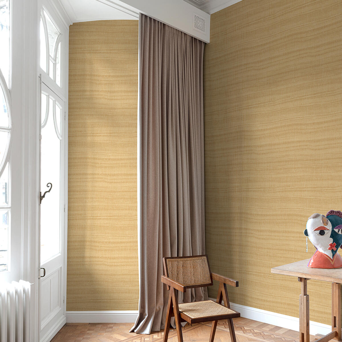 Papier peint intissé Santal motif en relief orange | Leroy Merlin