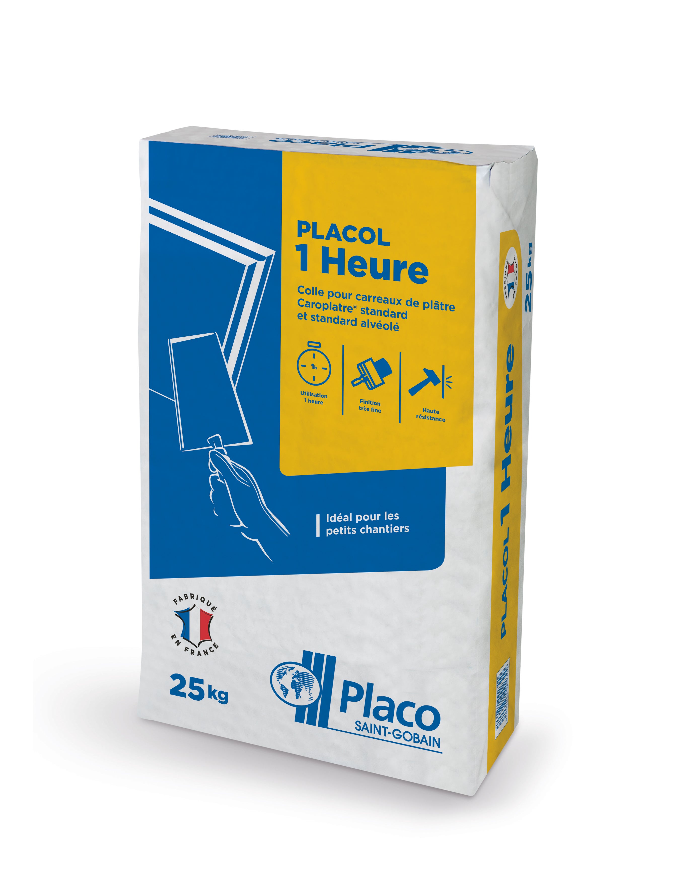 Colle carreau de plâtre PLACO Placol 1h, 25 kg | Leroy Merlin