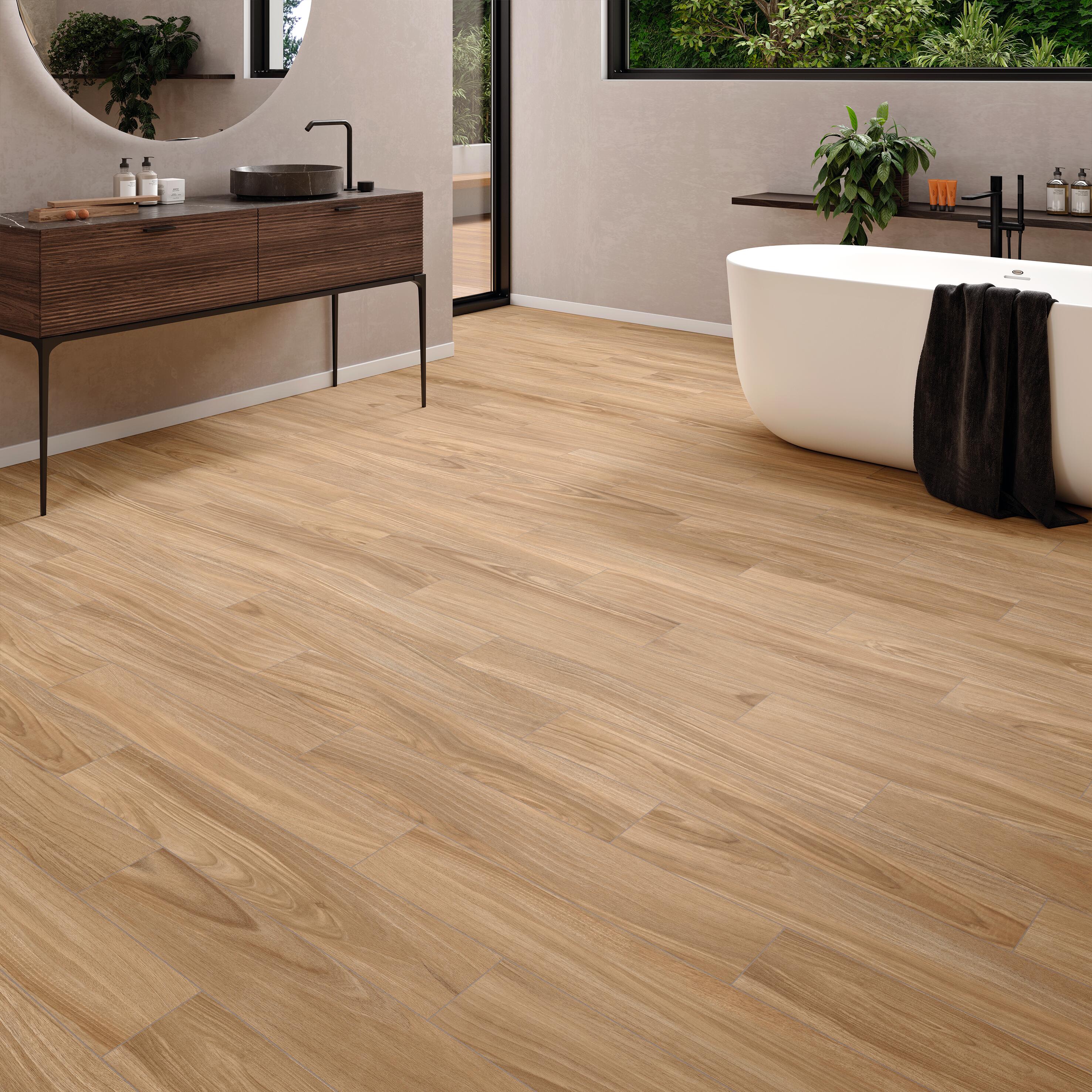 Carrelage sol intérieur effet bois naturel Kirn l.15 x L.90 cm | Leroy ...