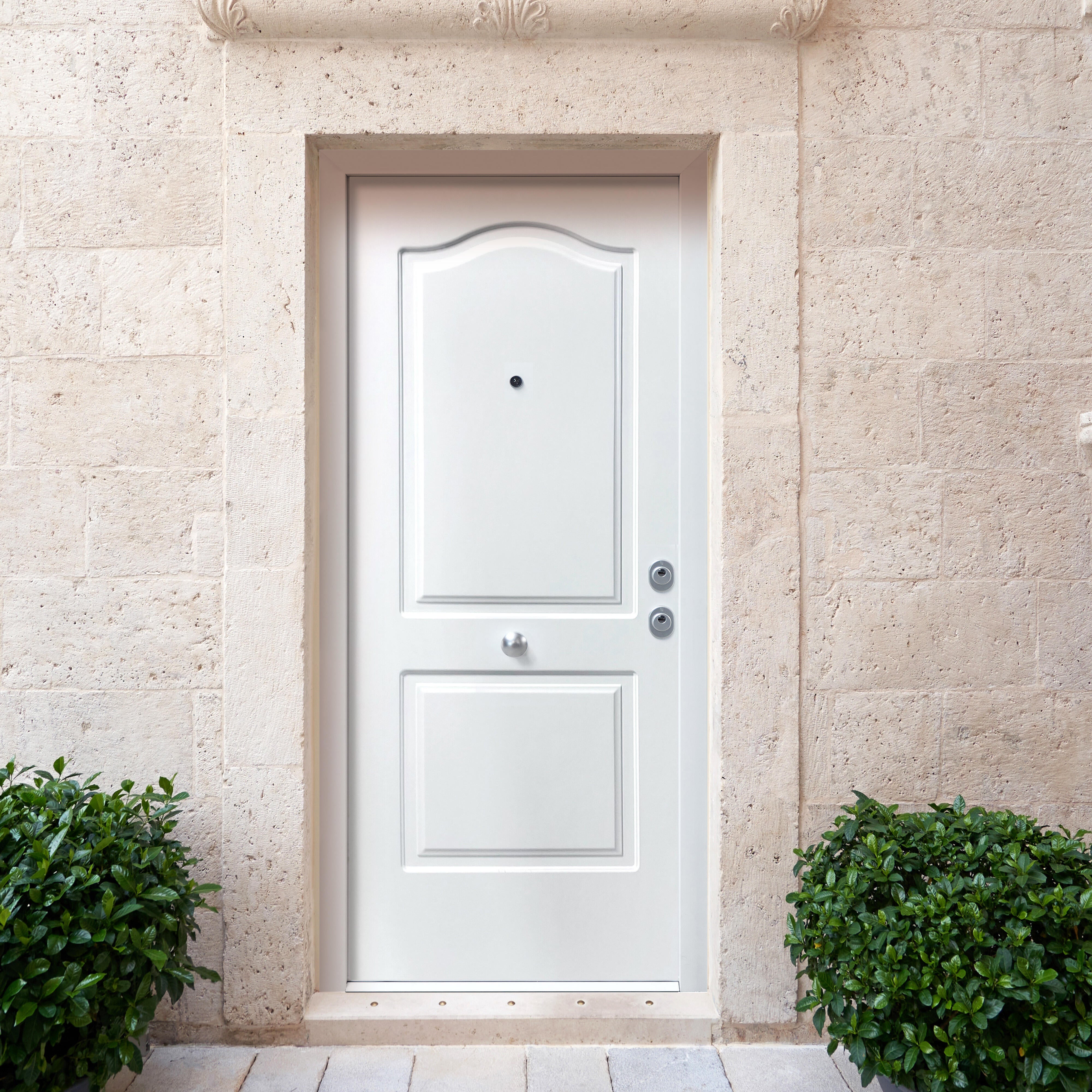 Puerta de entrada acorazada serie Silver 2,0 provenzal blanco ...