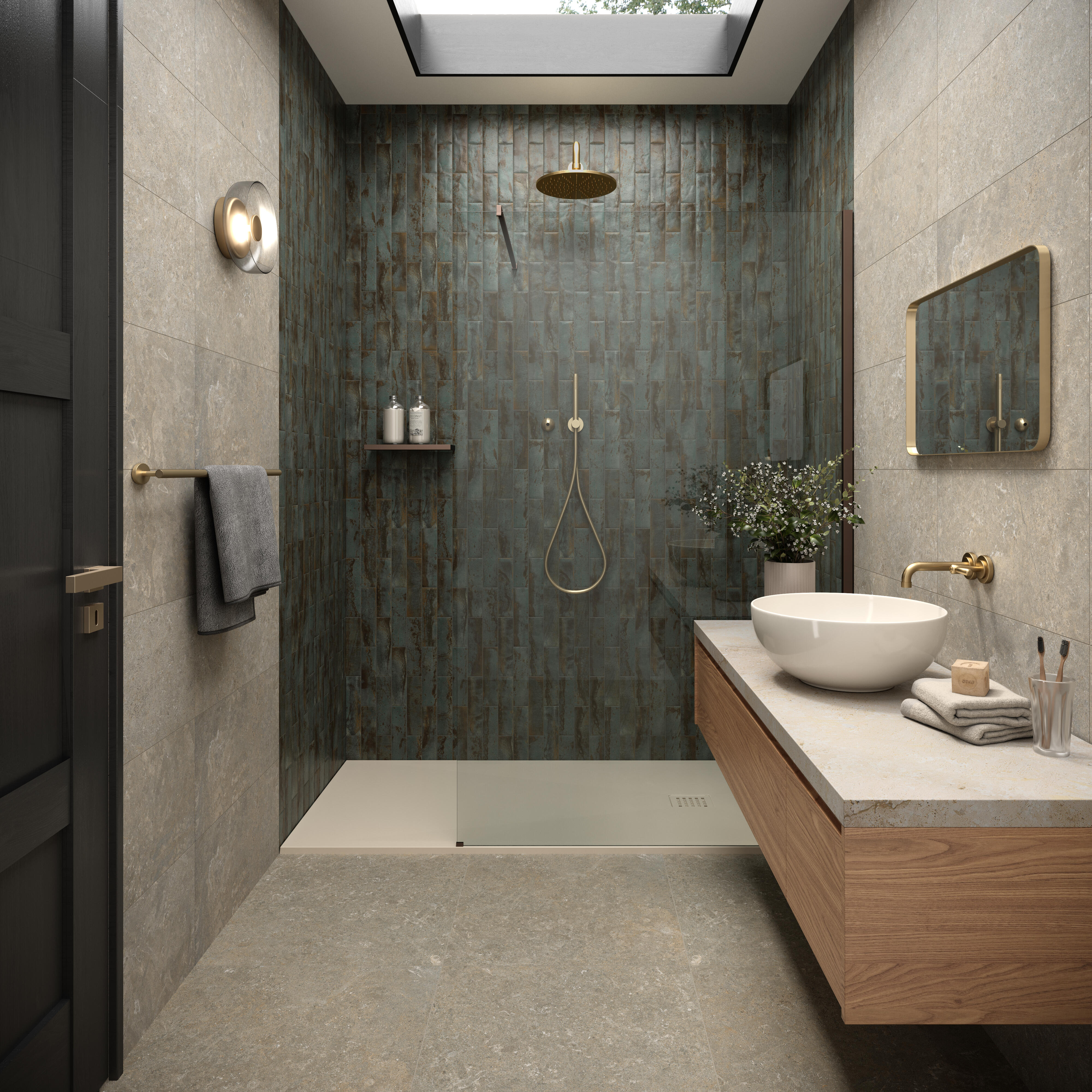 Carrelage mur / sol intérieur effet pierre gris Essentiel l.30 x L.60 ...