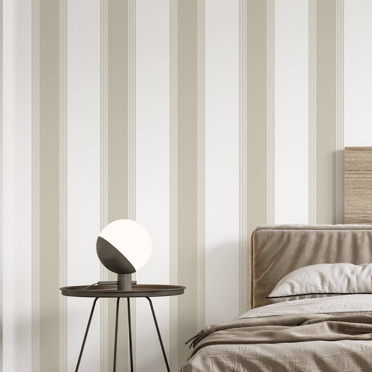 Papier peint intissé Scala rayure beige | Leroy Merlin