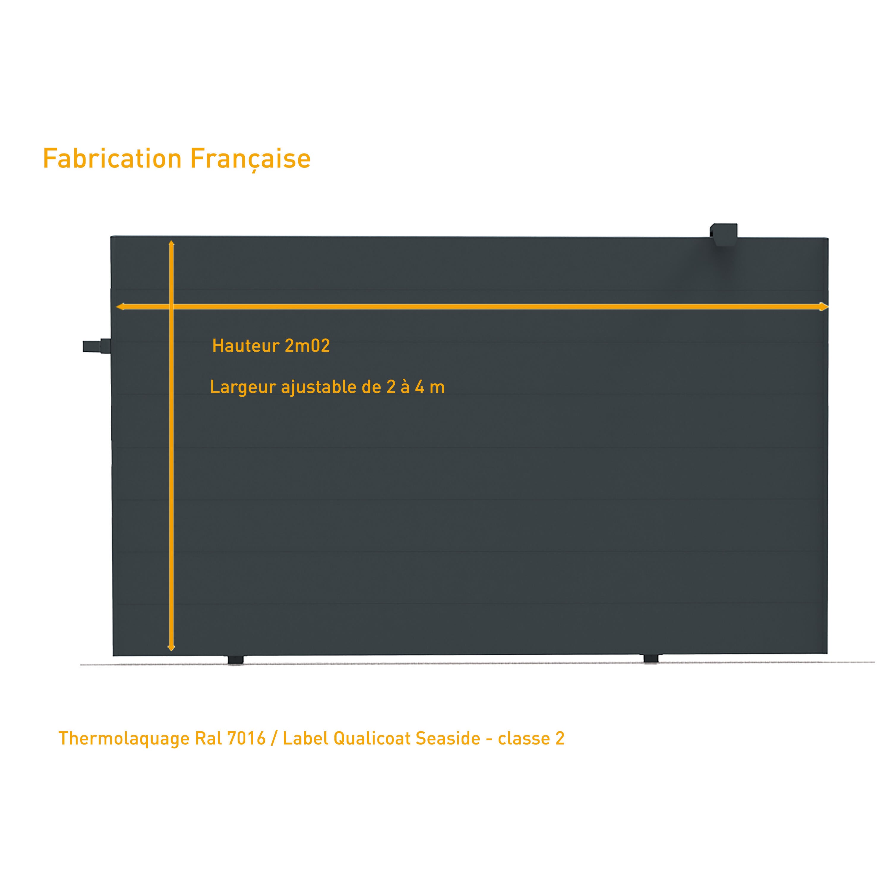 Portail coulissant à motoriser, aluminium gris, lames 250mm, l.400xH ...